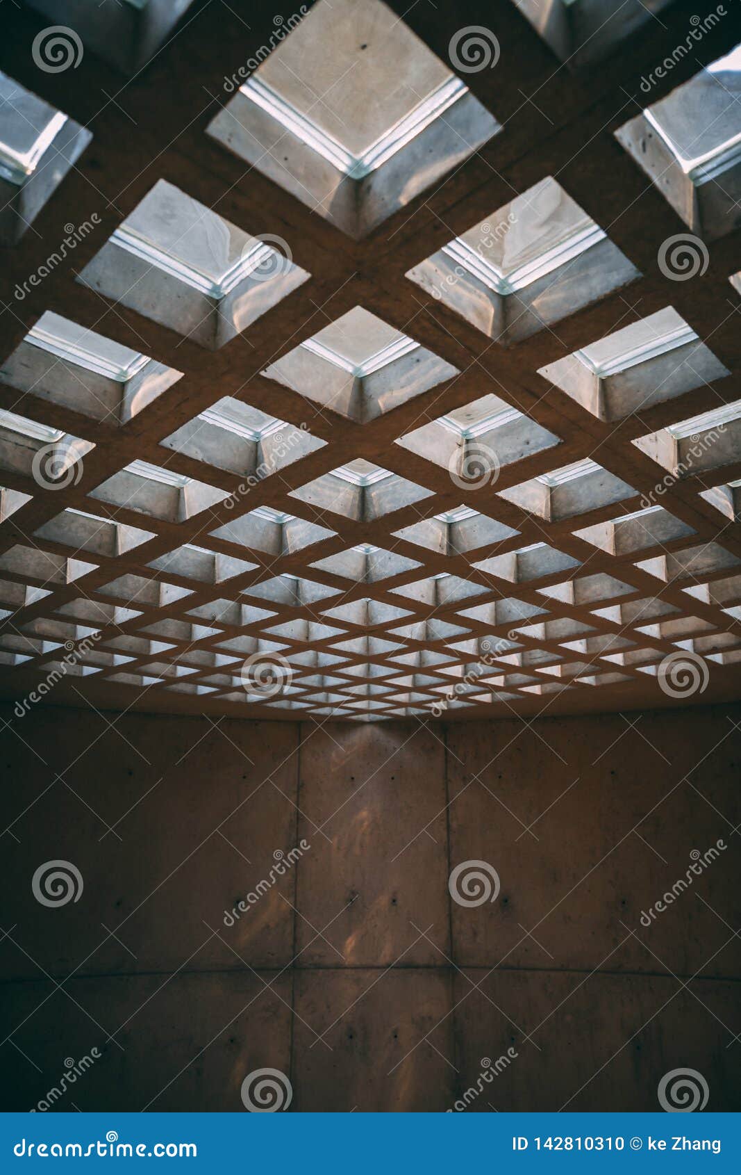 Square Window Ceiling in Abstract Building Stock Photo - Image of ...