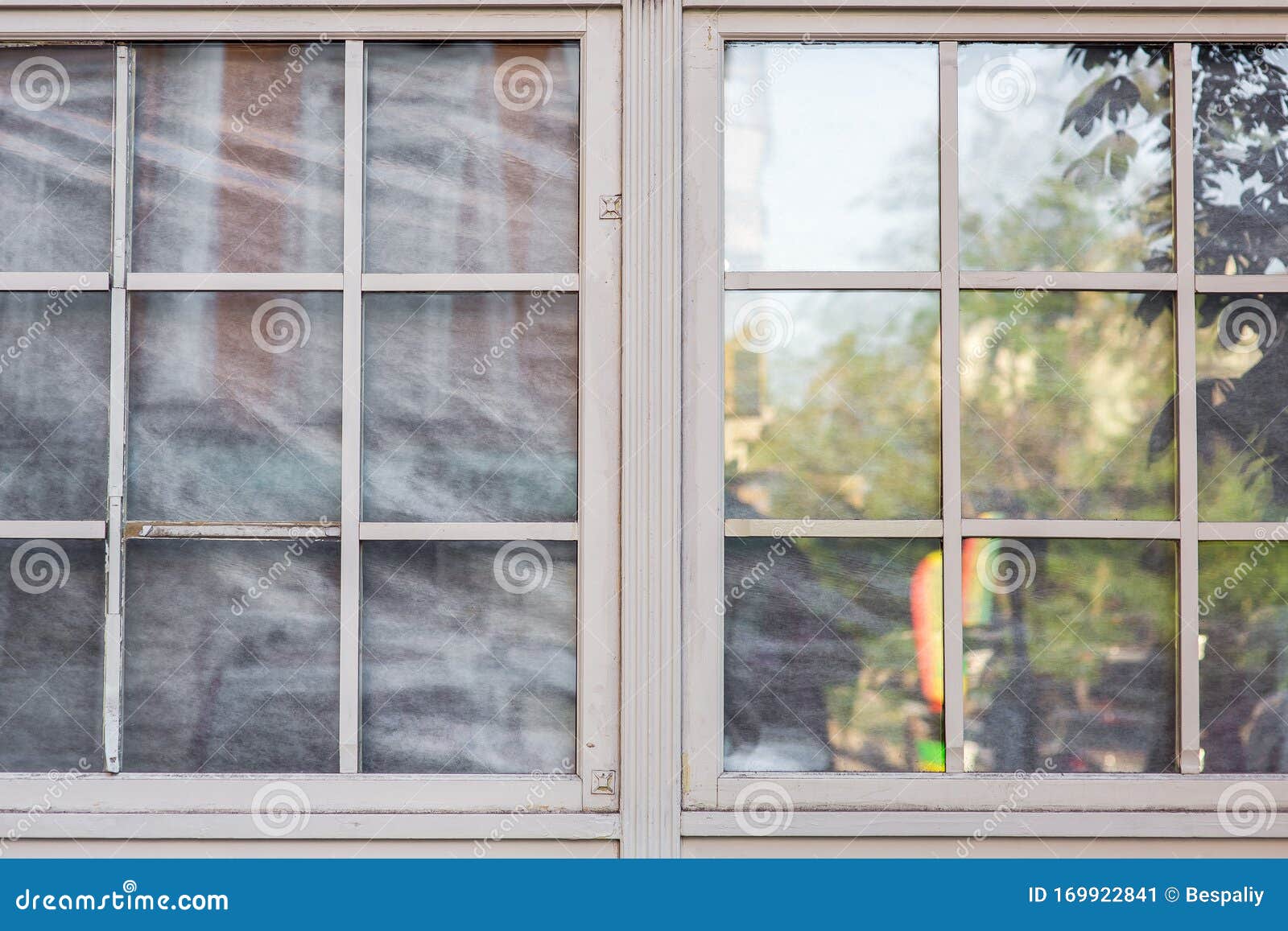 Square Window on the Facade of the Building. Stock Image - Image of ...