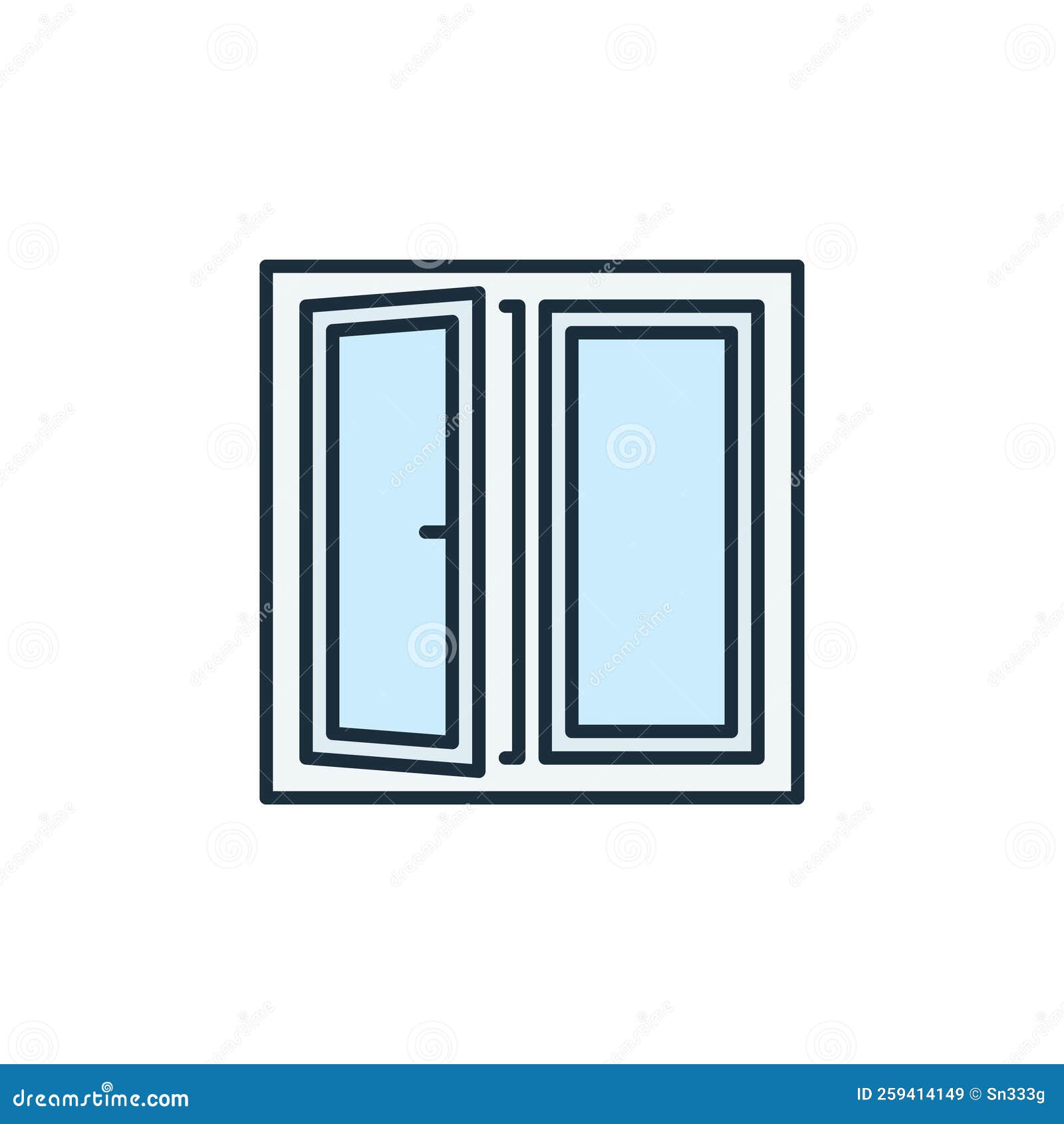 Square Window Vector Concept Blue Minimal Icon or Sign Stock ...