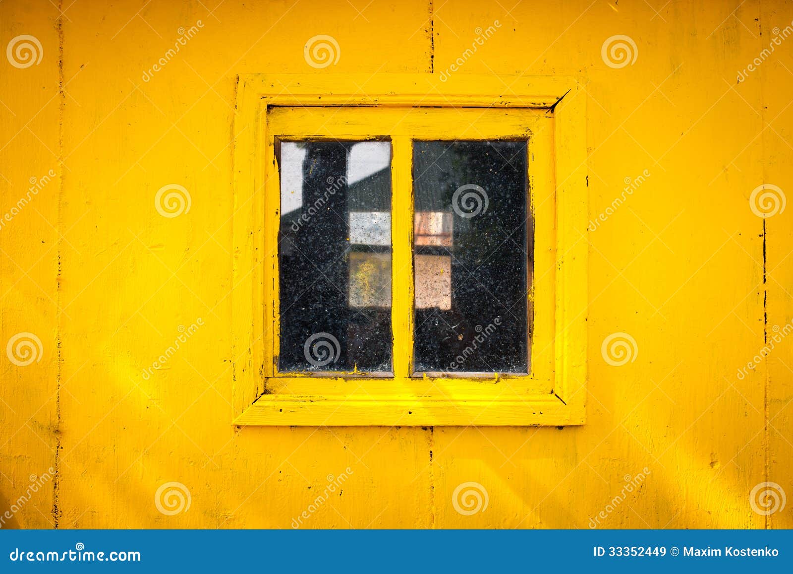 Old Square Window, Closed And Barred, On House Facade With Ancient ...