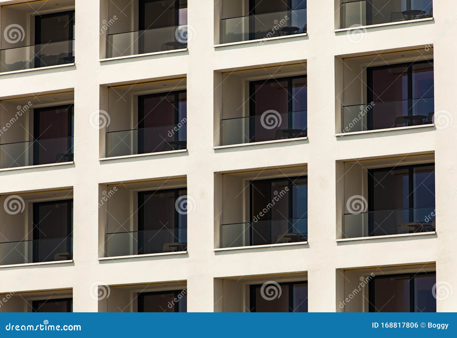 Square Windows on the Facade of a Modern Building Stock Photo - Image ...
