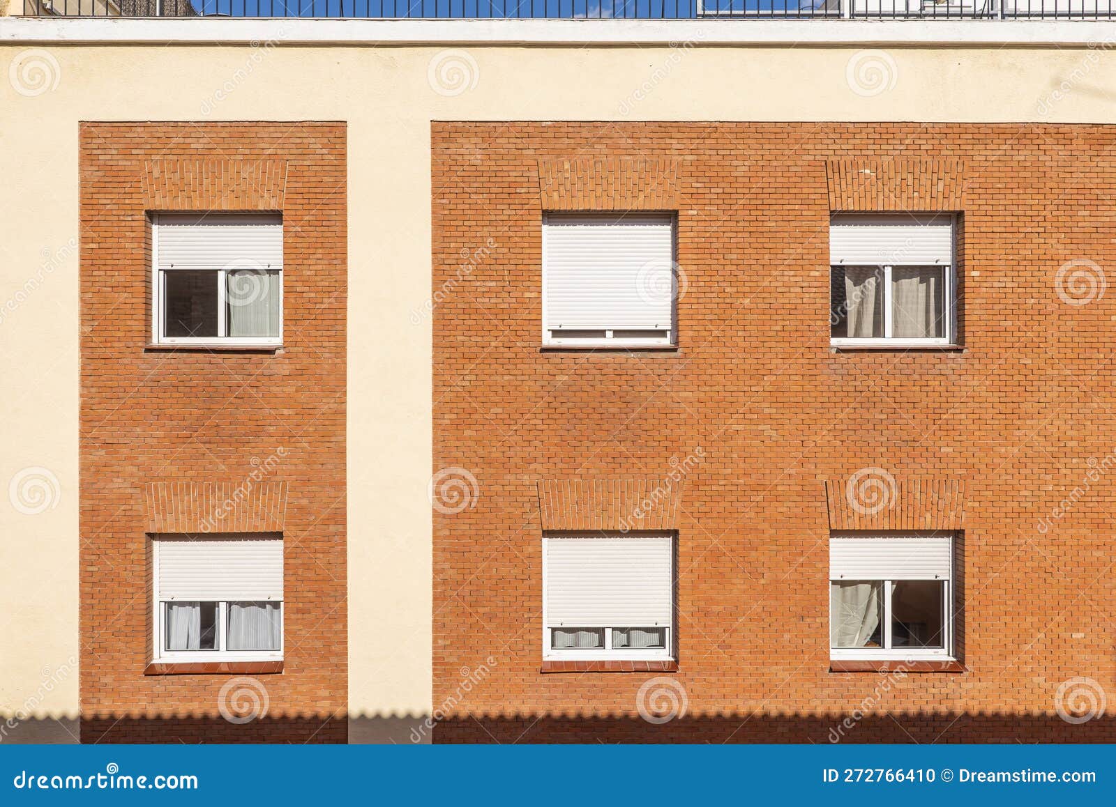 Square Windows on the Facade of a Residential Stock Photo - Image of ...