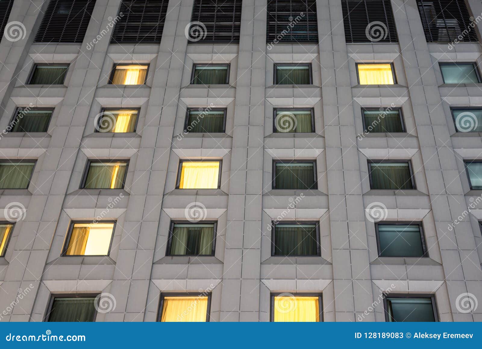 Square Windows of the House Stock Image - Image of facade, build: 128189083