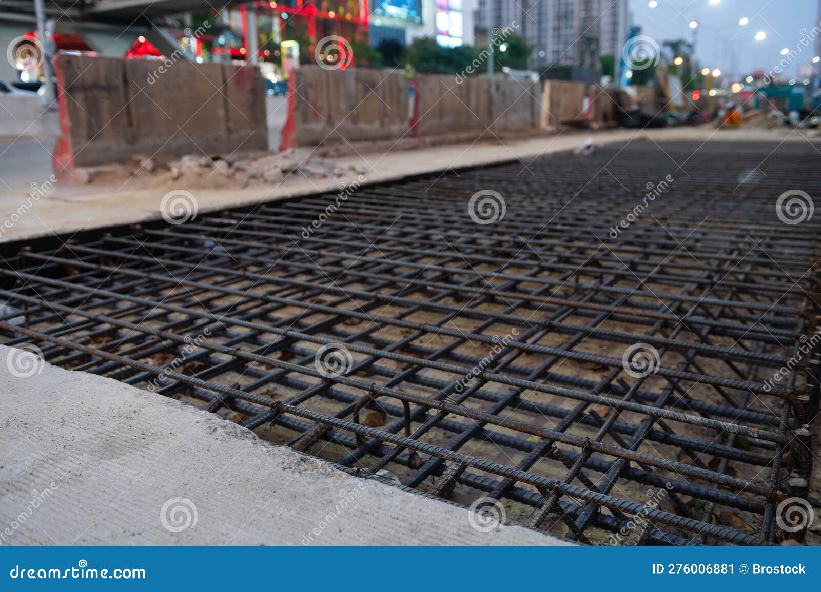 Square Wire Mesh for Rebuilt Road Floor Stock Image - Image of ...