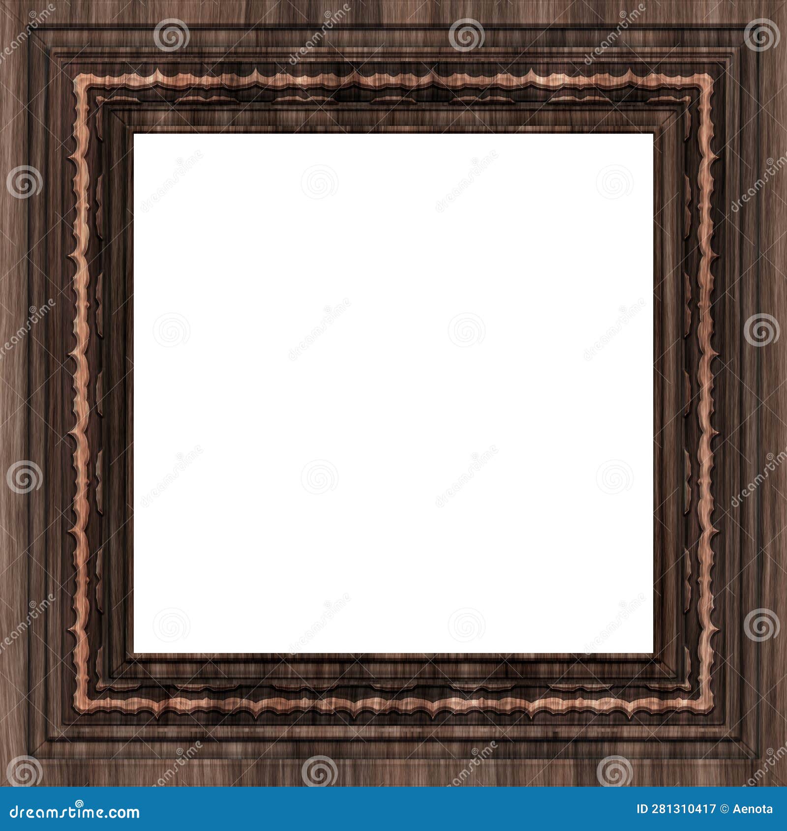 Square wooden aged frame stock illustration. Illustration of square ...