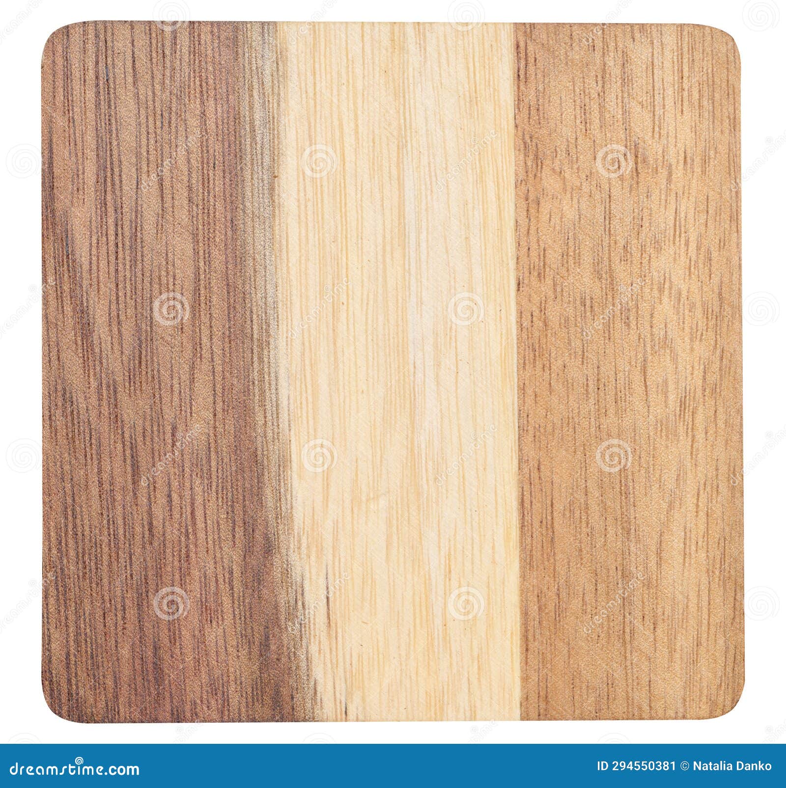 Square Wooden Cutting Board on a White Isolated Background Stock Image ...
