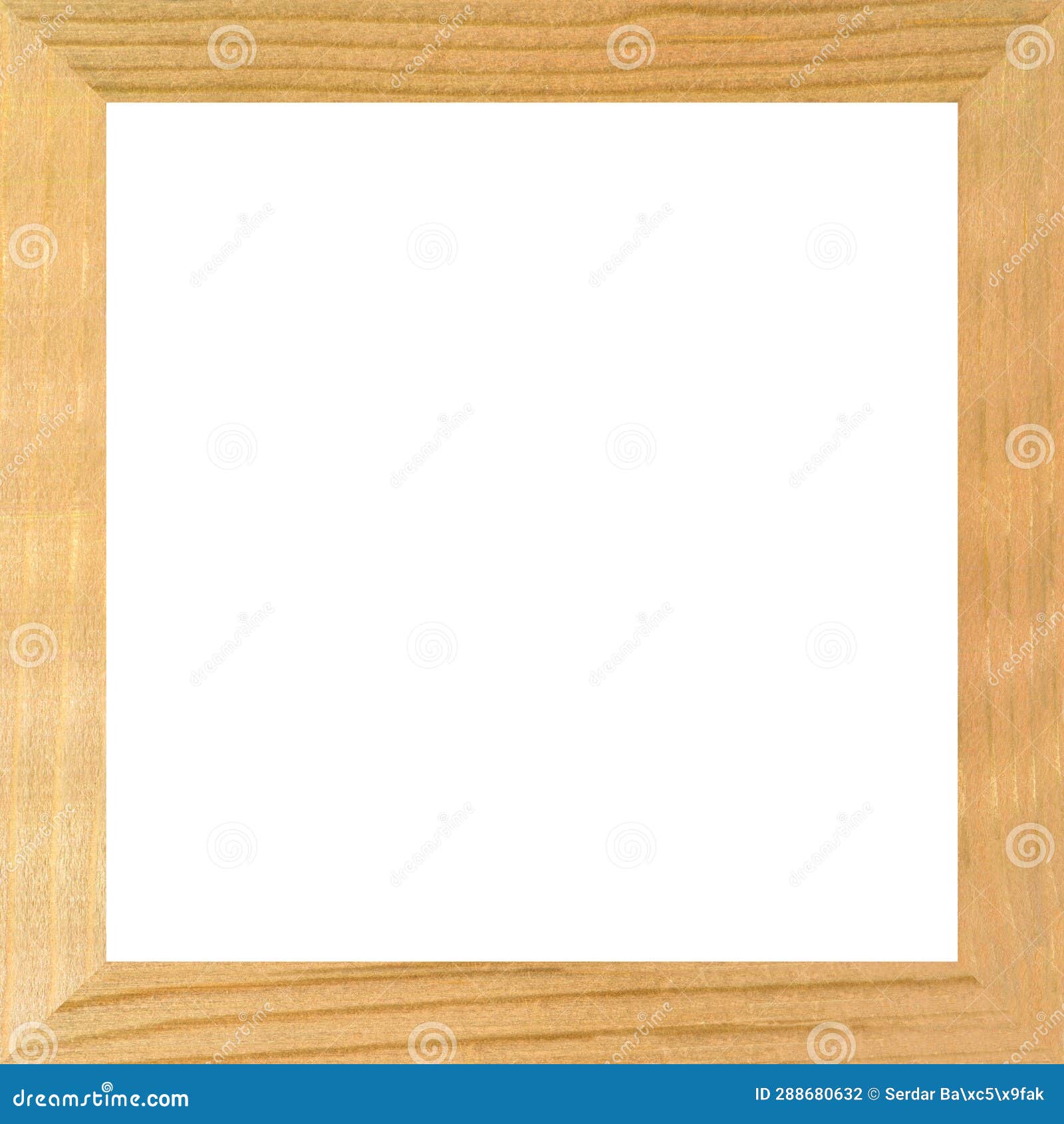 Square Wooden Frame Cut from Pine Wood, Isolated on White Background ...