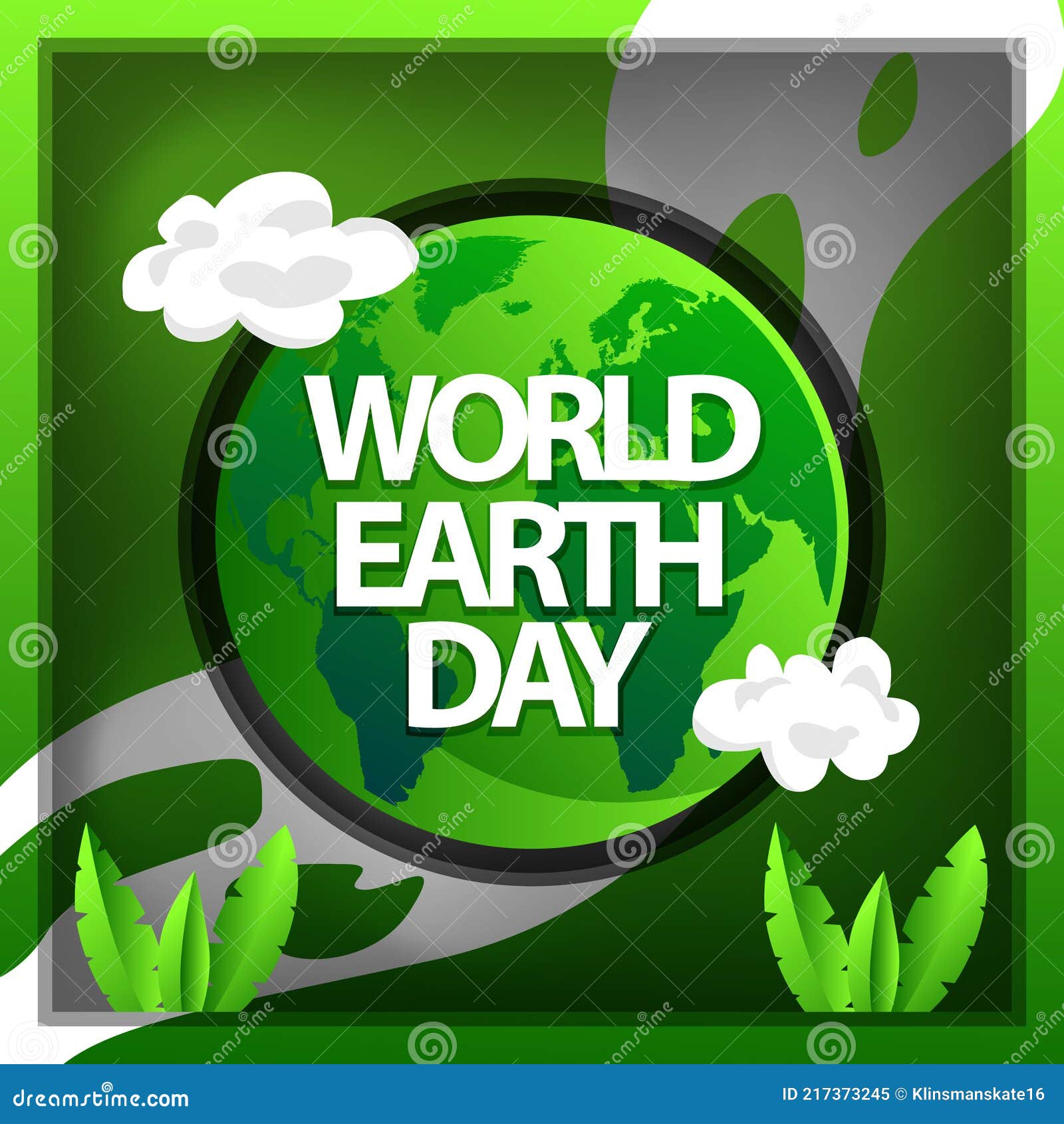 Square World Earth Day Paper Cut Design Stock Illustration ...