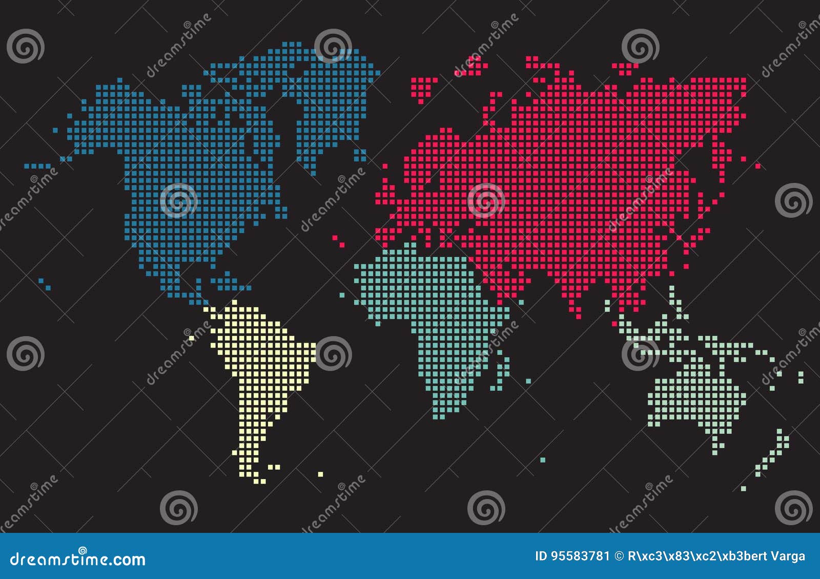Square world map stock vector. Illustration of square - 95583781