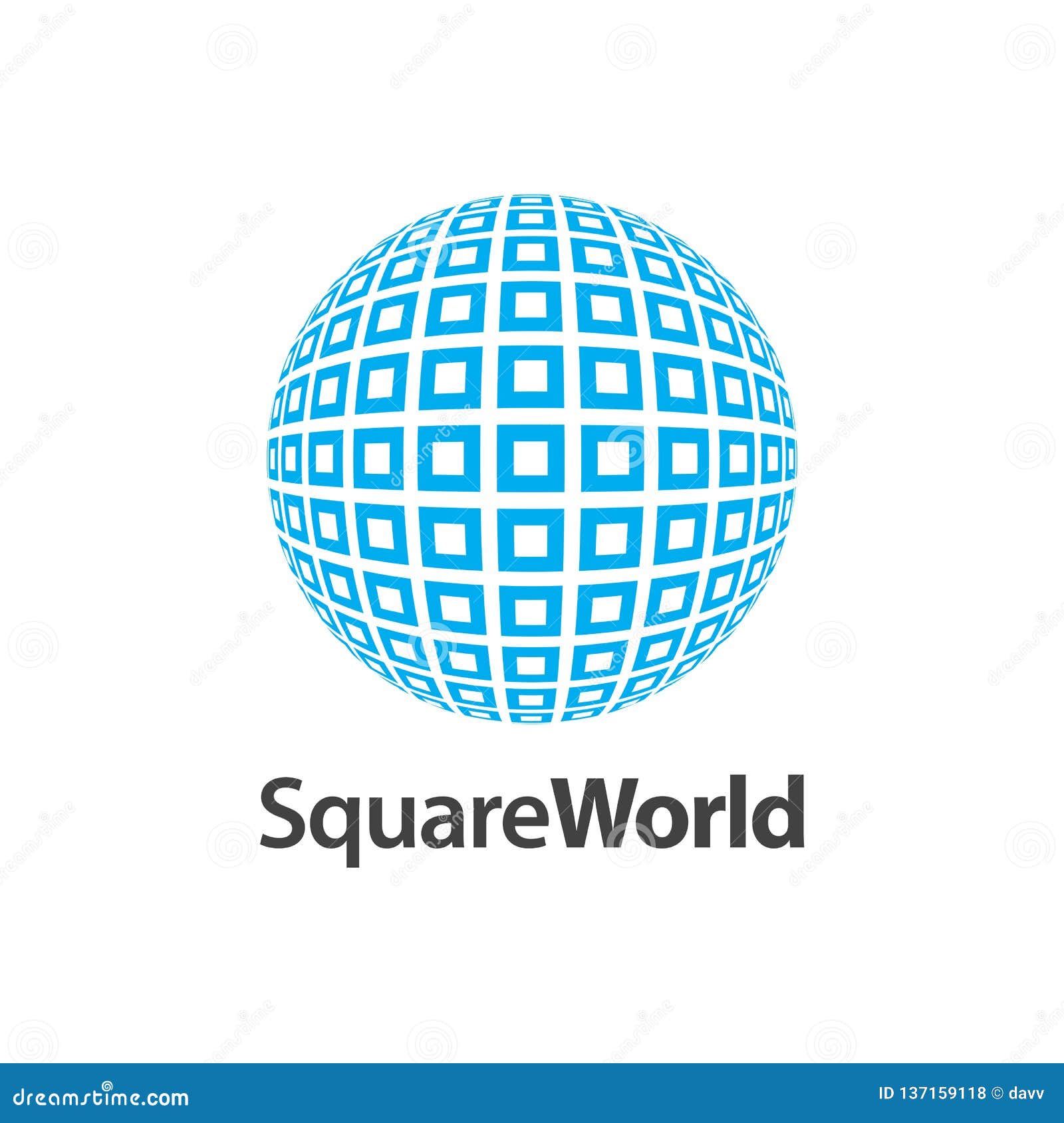 Square World Pattern Logo Concept Design. Symbol Graphic Template ...