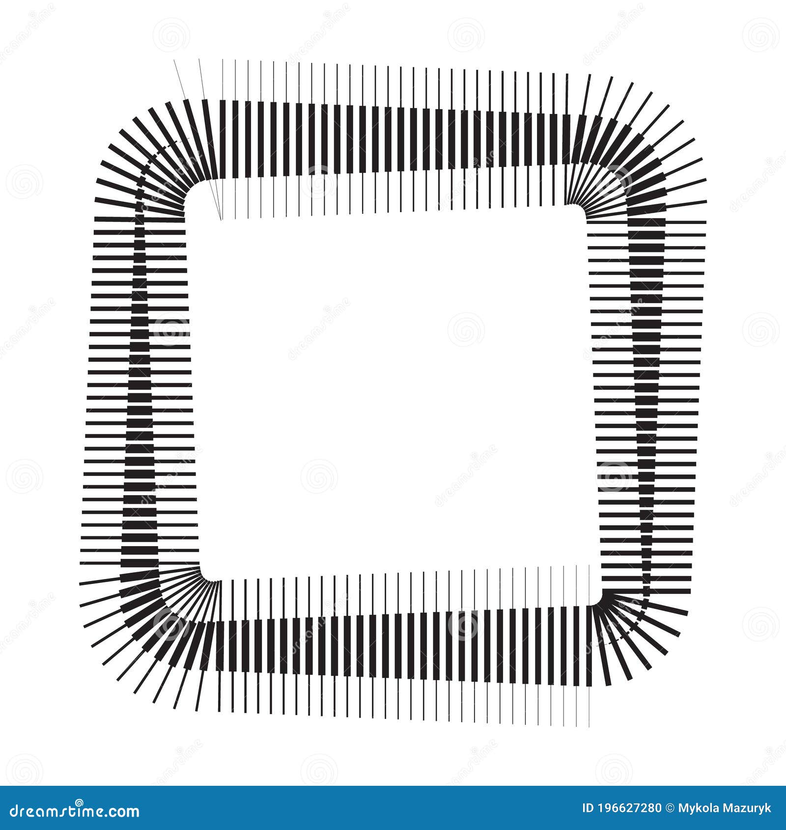 Square in Yin and Yang Style. Shape with Lines As Dynamic Abstract ...