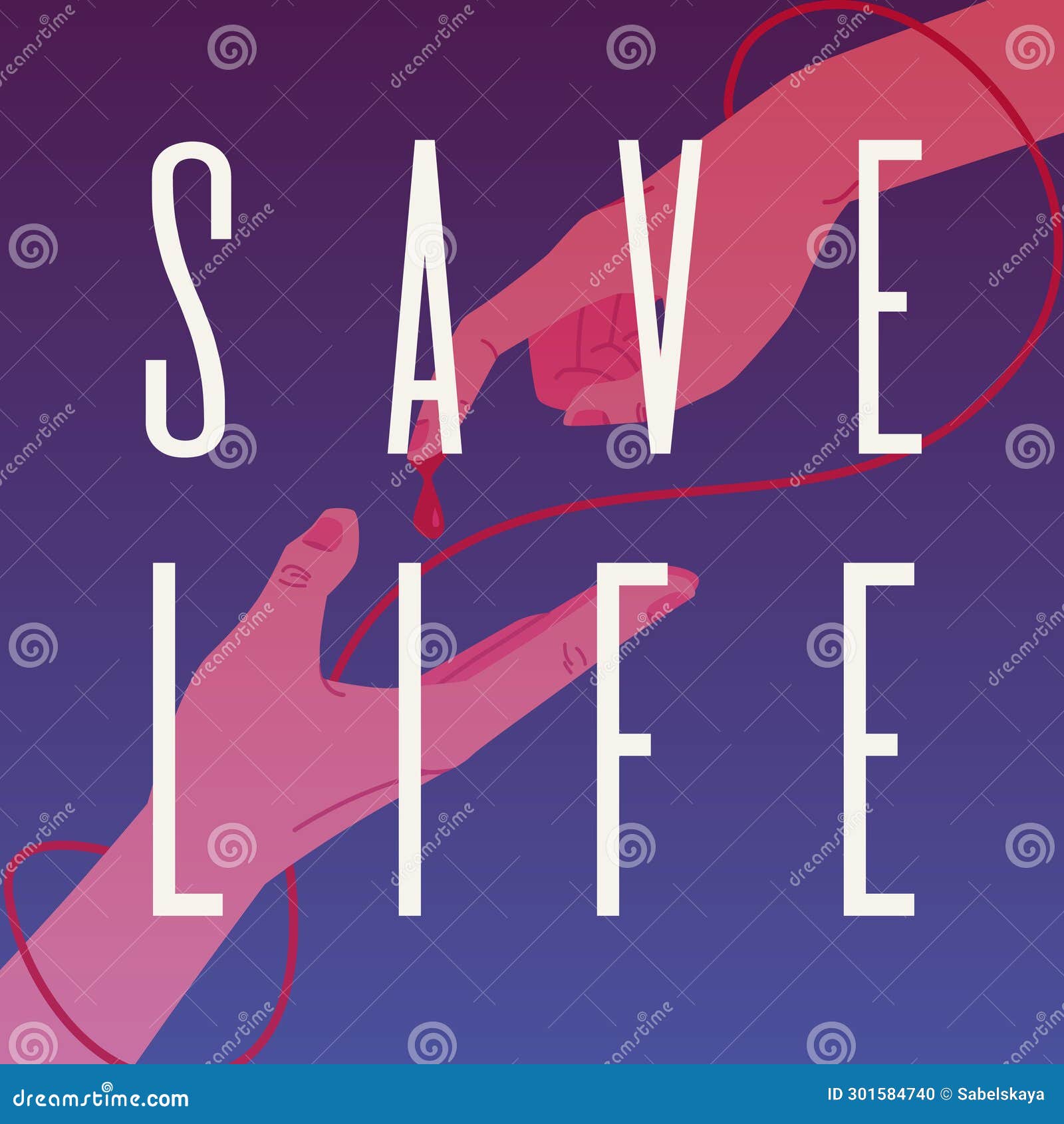 Squared Banner about Save Life Flat Style, Vector Illustration Stock ...