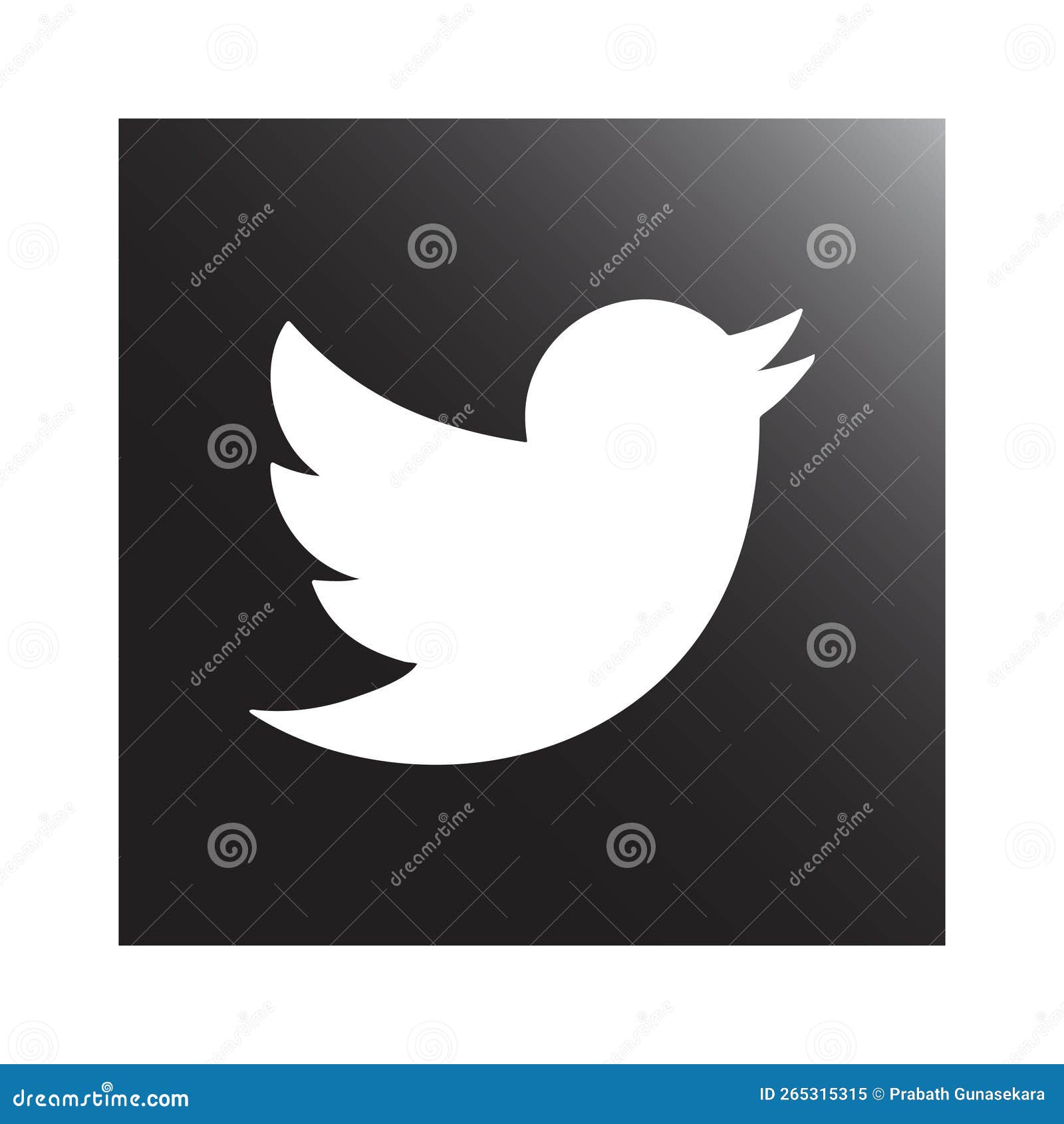 Squared Black Twitter Logo Icon Editorial Image - Illustration of ...