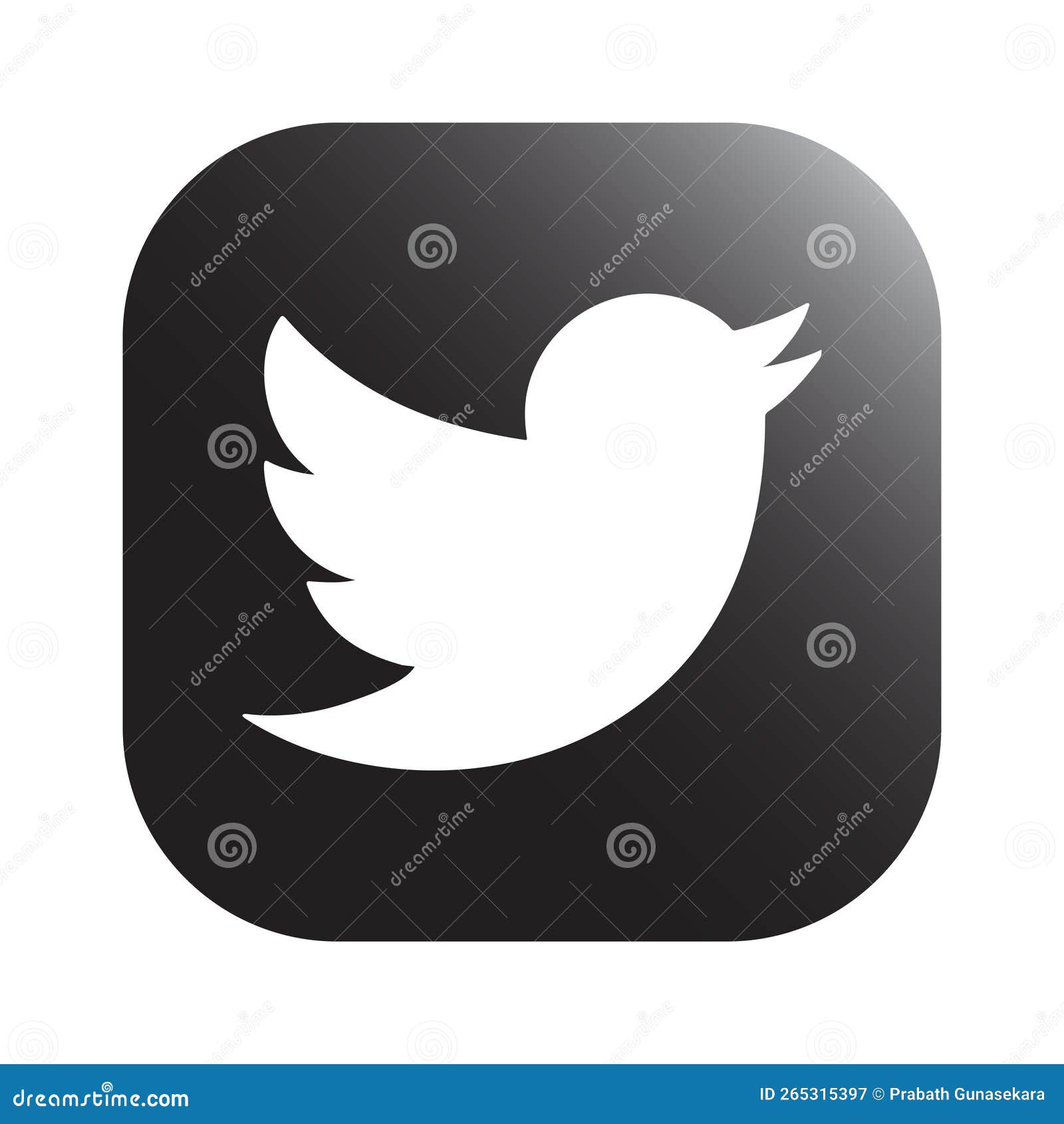 Squared Black Twitter Logo Icon Editorial Photography - Illustration of ...