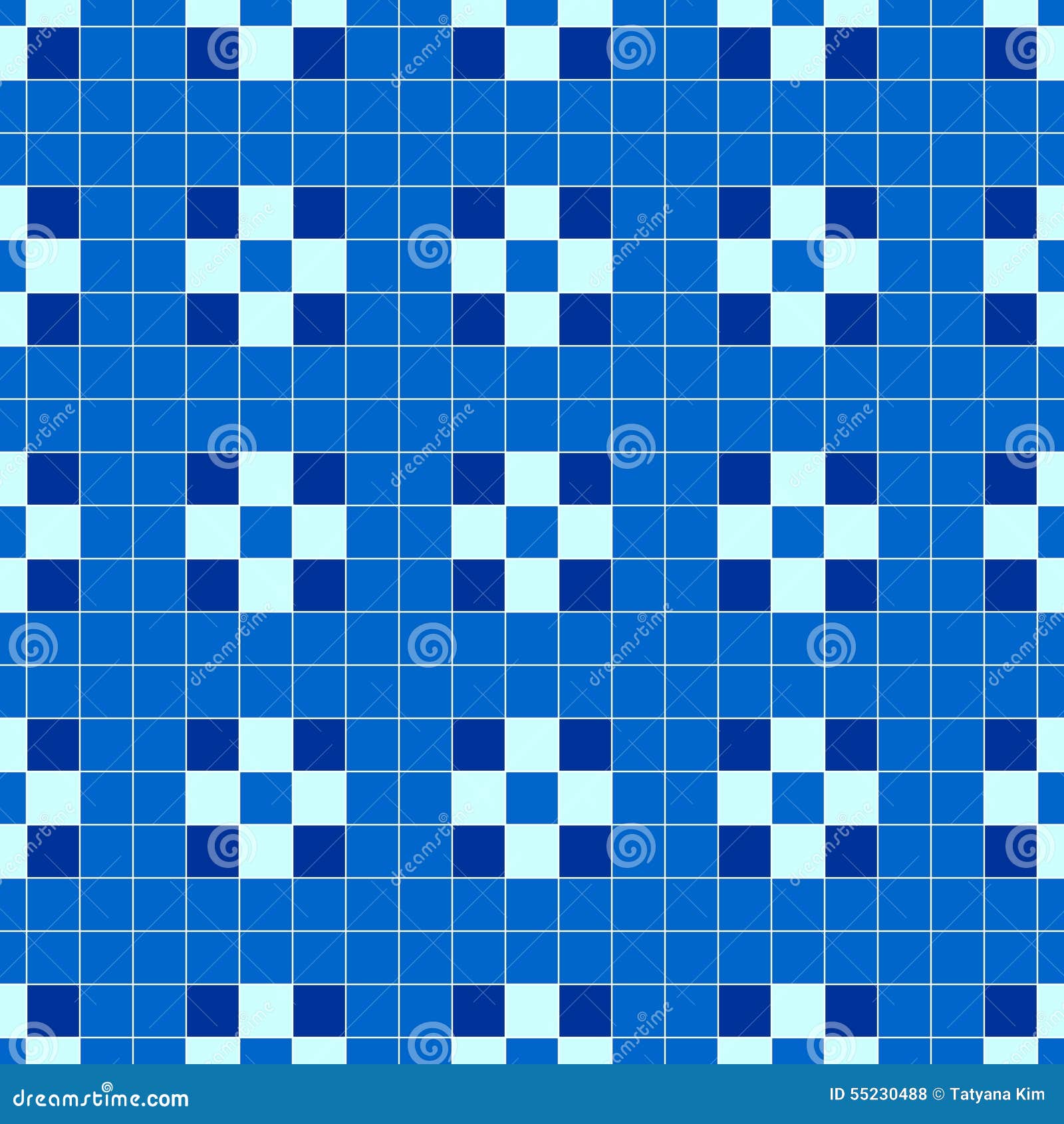 Squared Blue Seamless Pattern. Vector Background Stock Illustration ...
