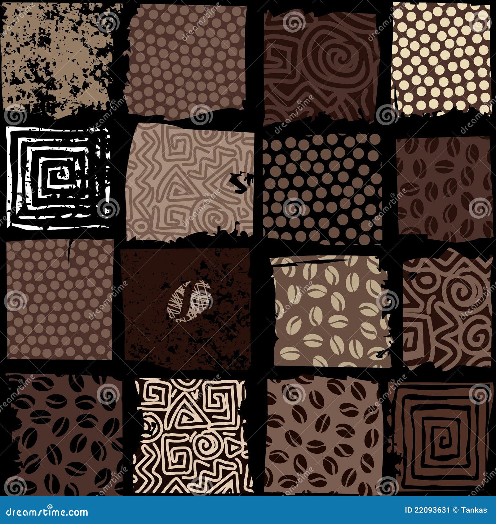 Squared coffee pattern stock vector. Illustration of pattern - 22093631