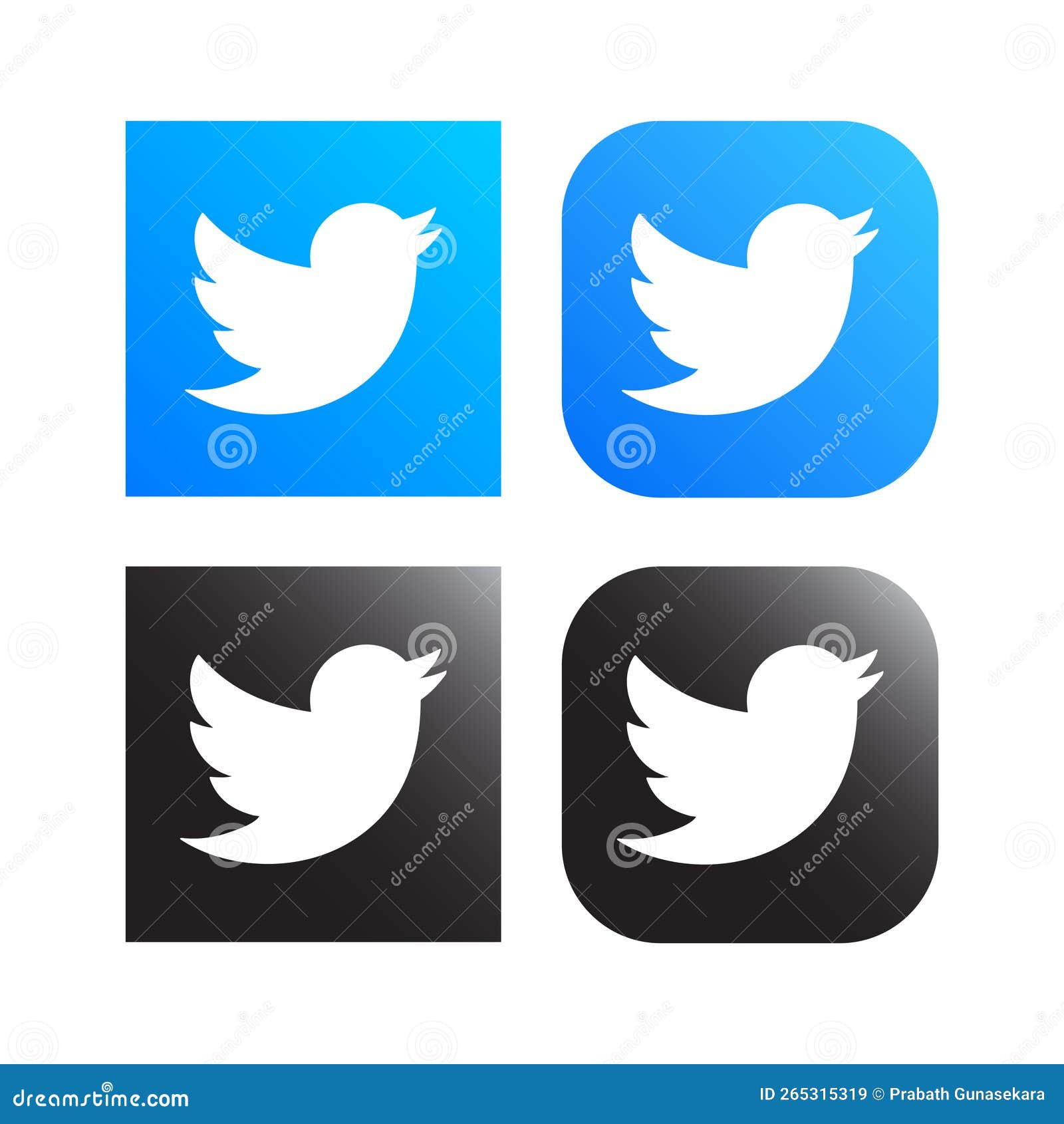 Squared Colored Round Edges Twitter Logo Icon Editorial Stock Image ...
