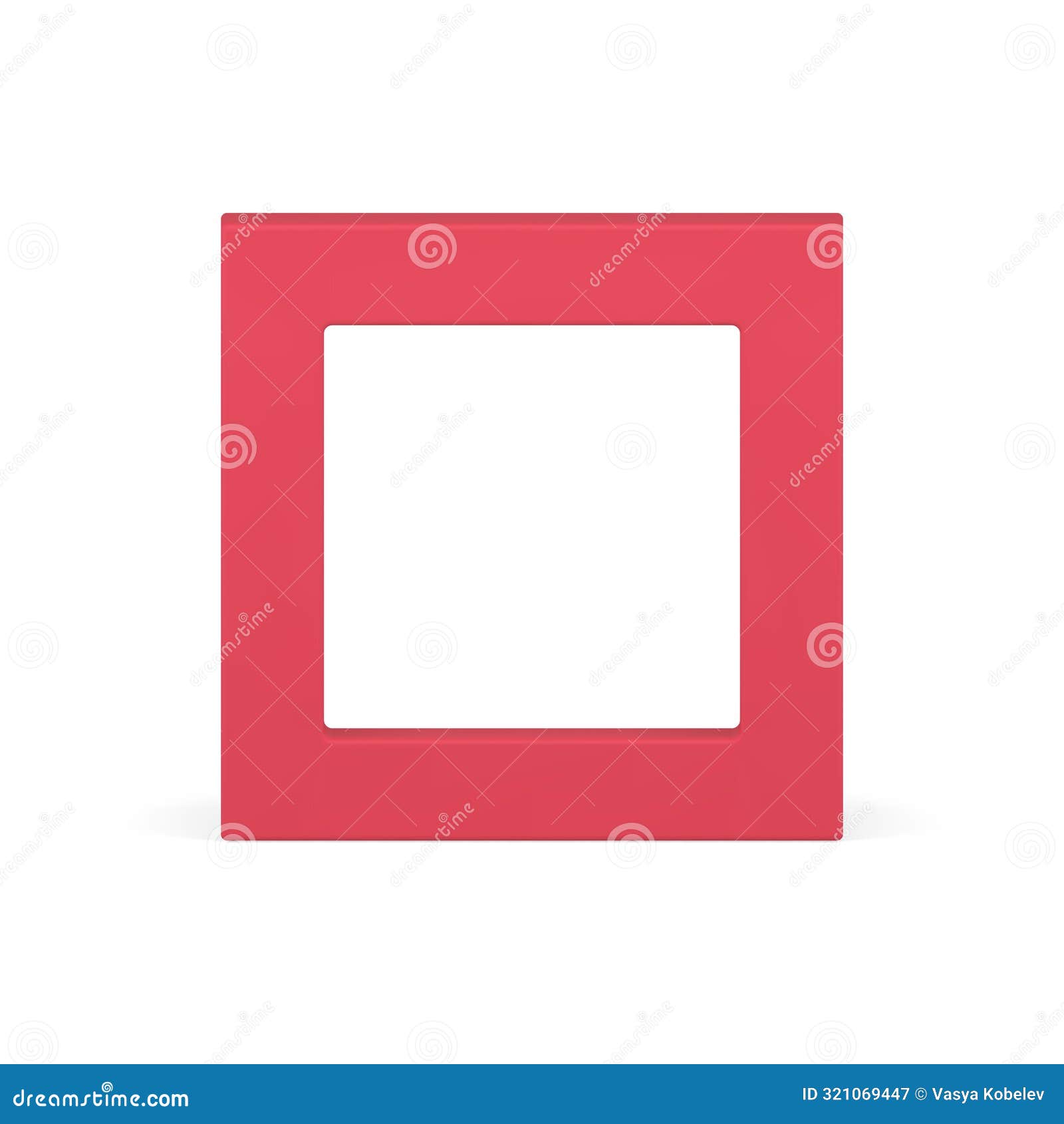 Squared Corner Frame Wide Red Geometric Foundation Basic 3d Element ...