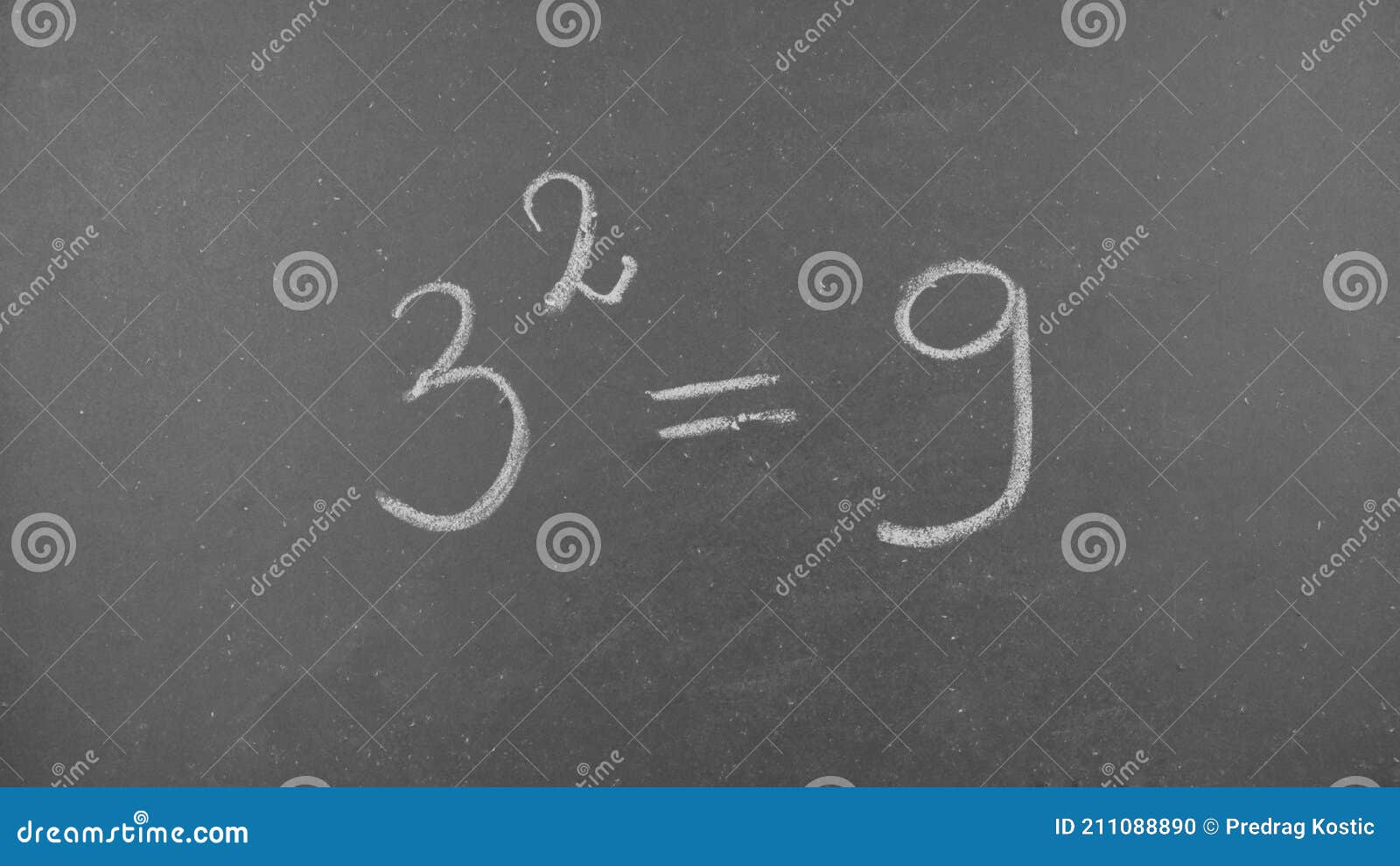 3 squared is equal to 9. stock photo. Image of line - 211088890