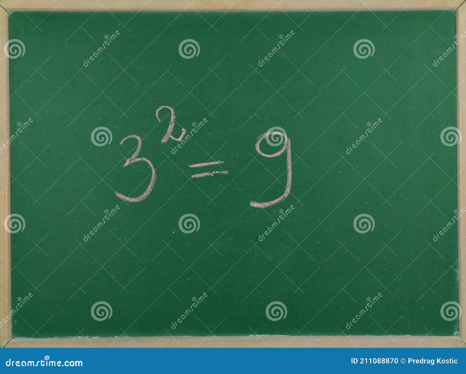 3 squared is equal to 9. stock photo. Image of creatively - 211088870