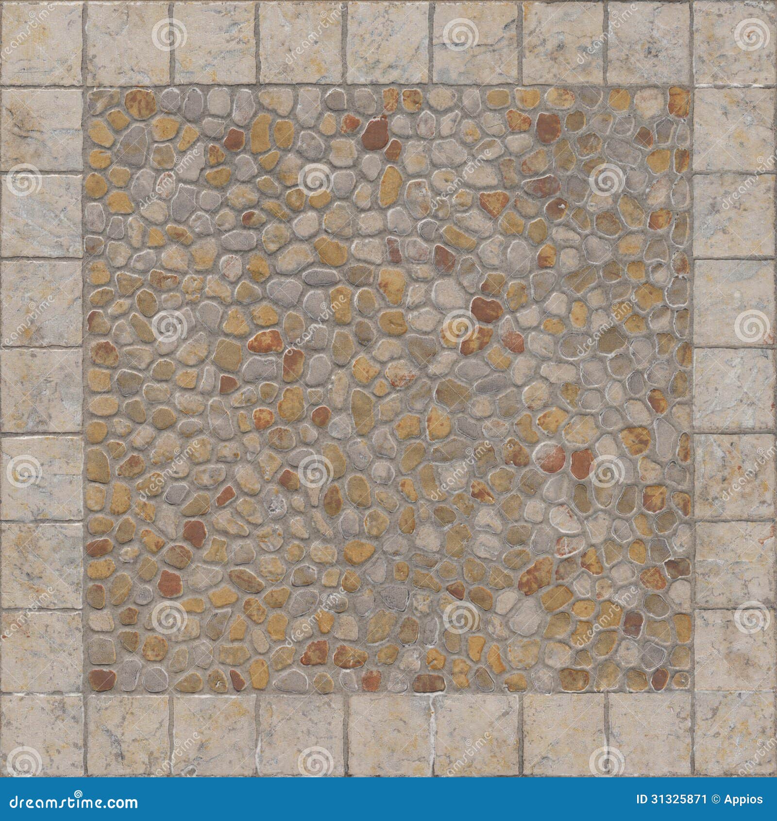 Squared Floor Ceramic Tile with Little Stones Stock Image - Image of ...
