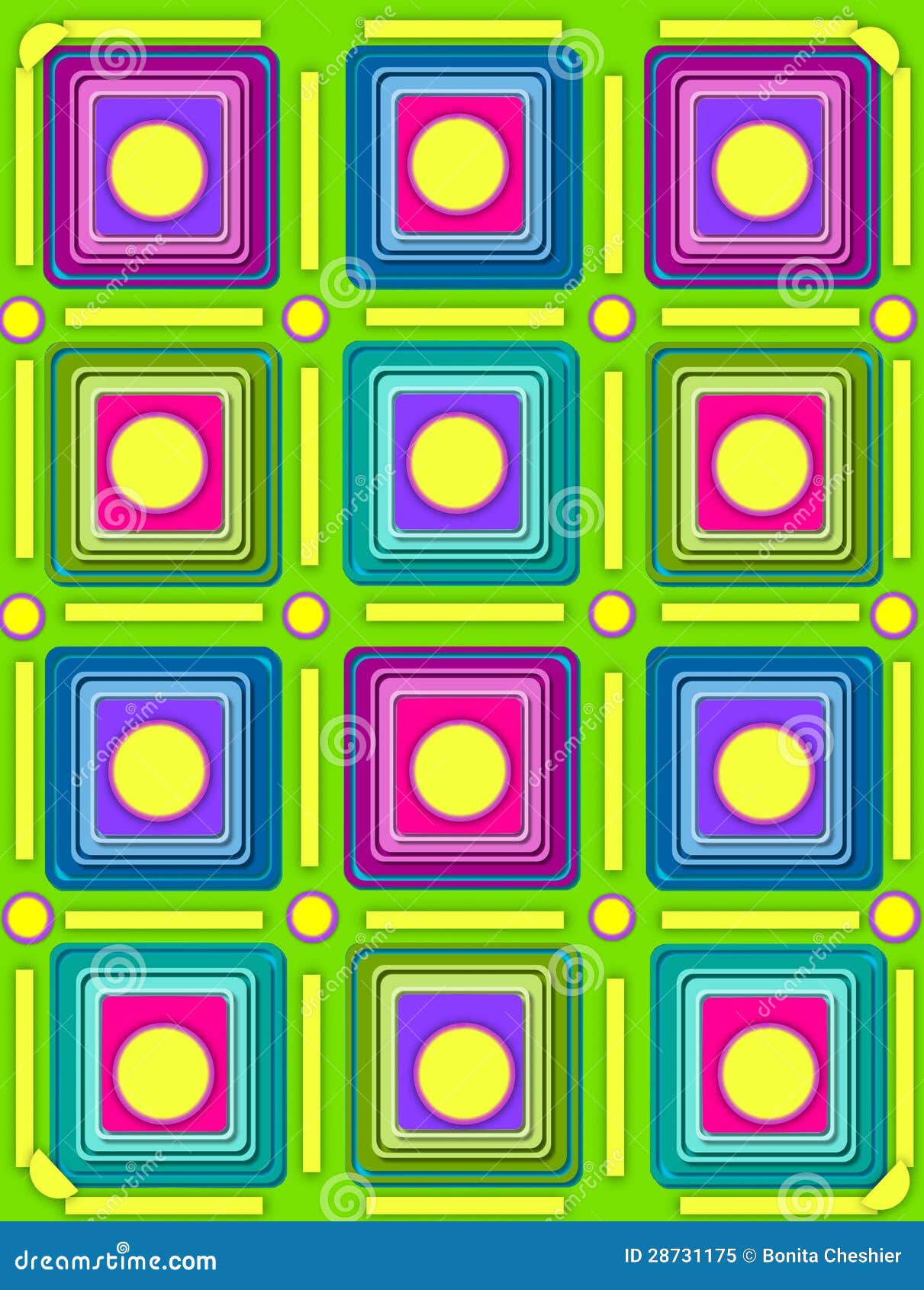 Squared Lined and Circled Lime Green Stock Illustration - Illustration ...