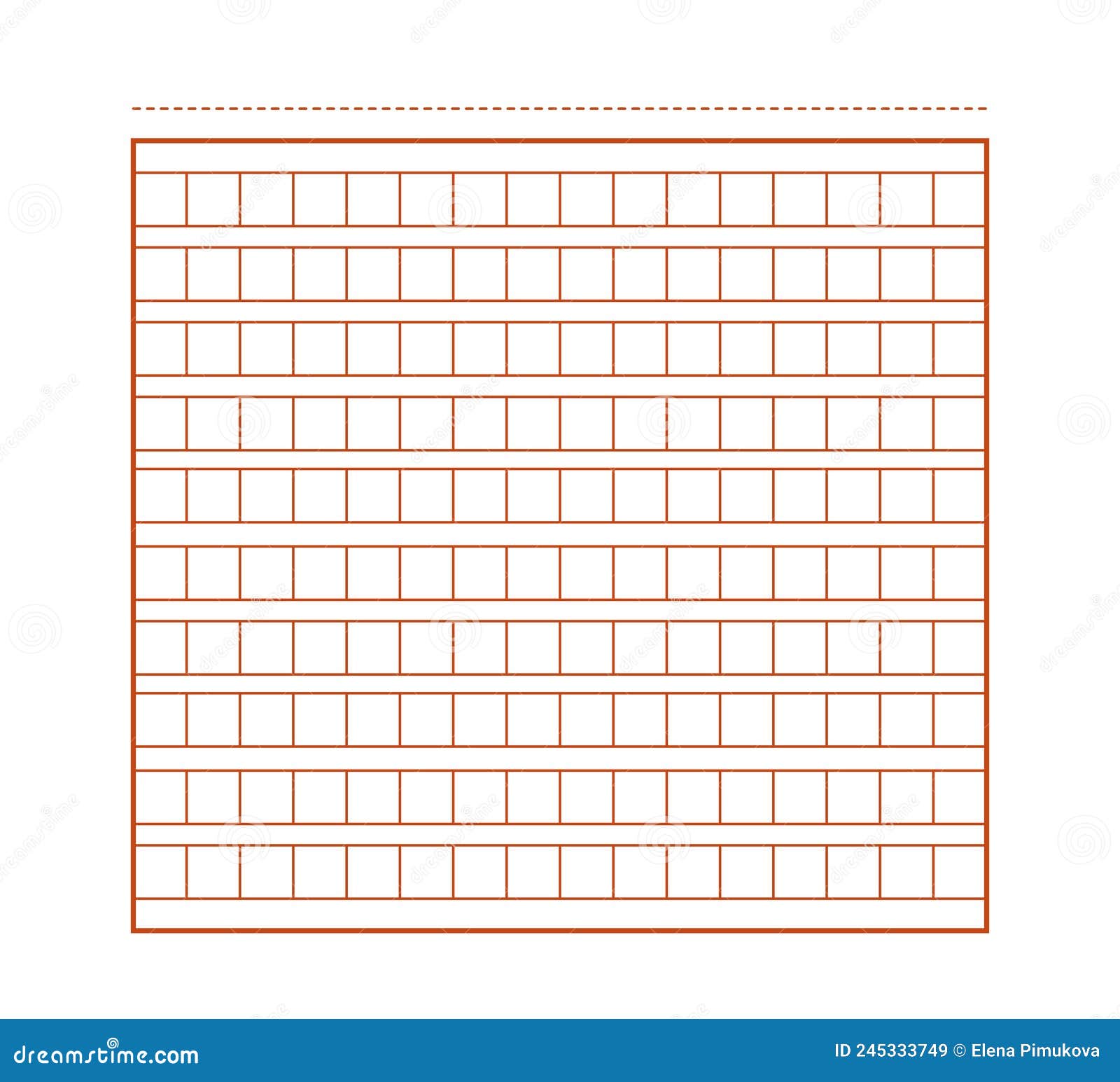 Squared Manuscript. Blank Paper Template for School Notebook. Red Paper ...