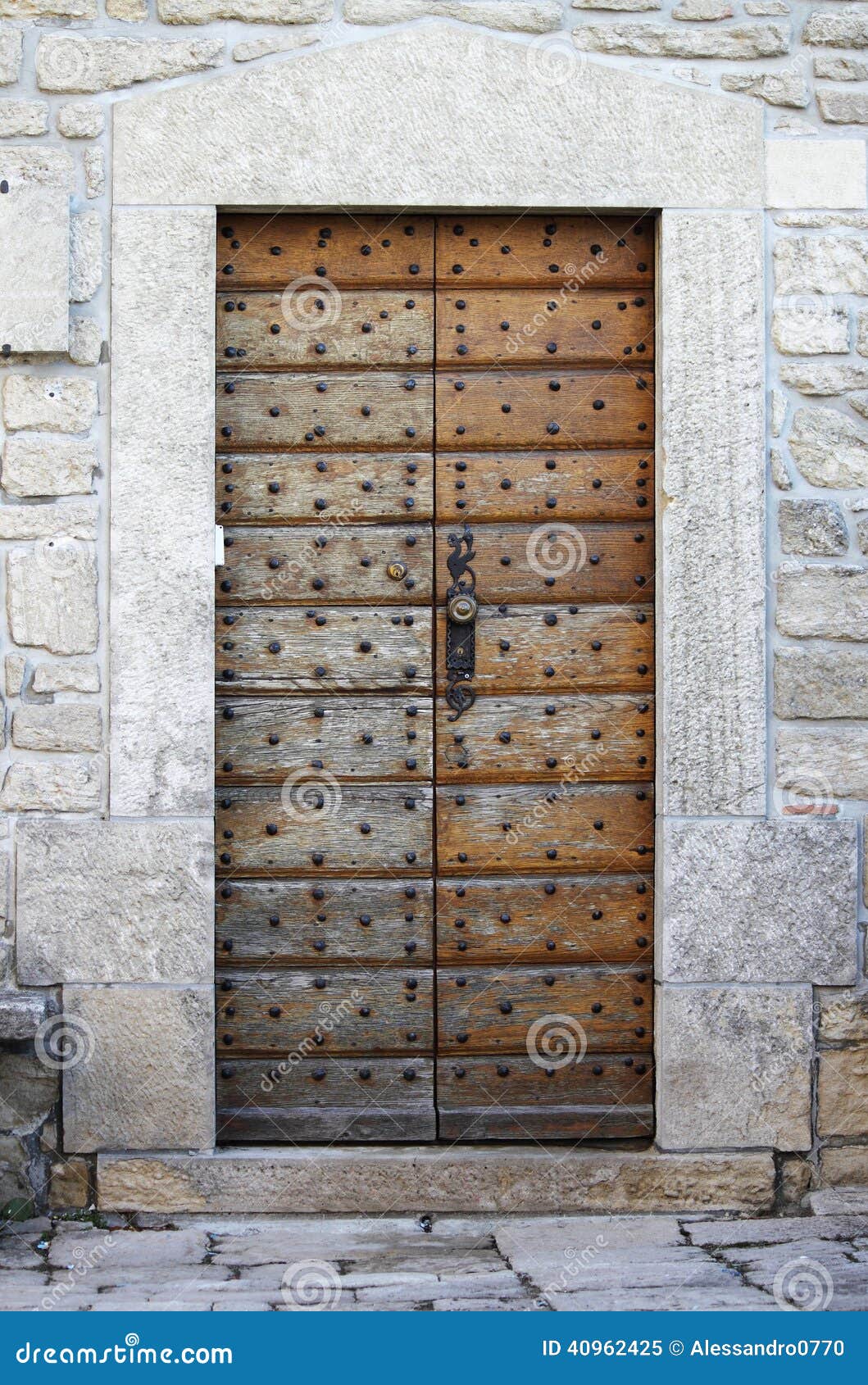 Squared Medieval Front Door Stock Image - Image of ancient, decorative ...