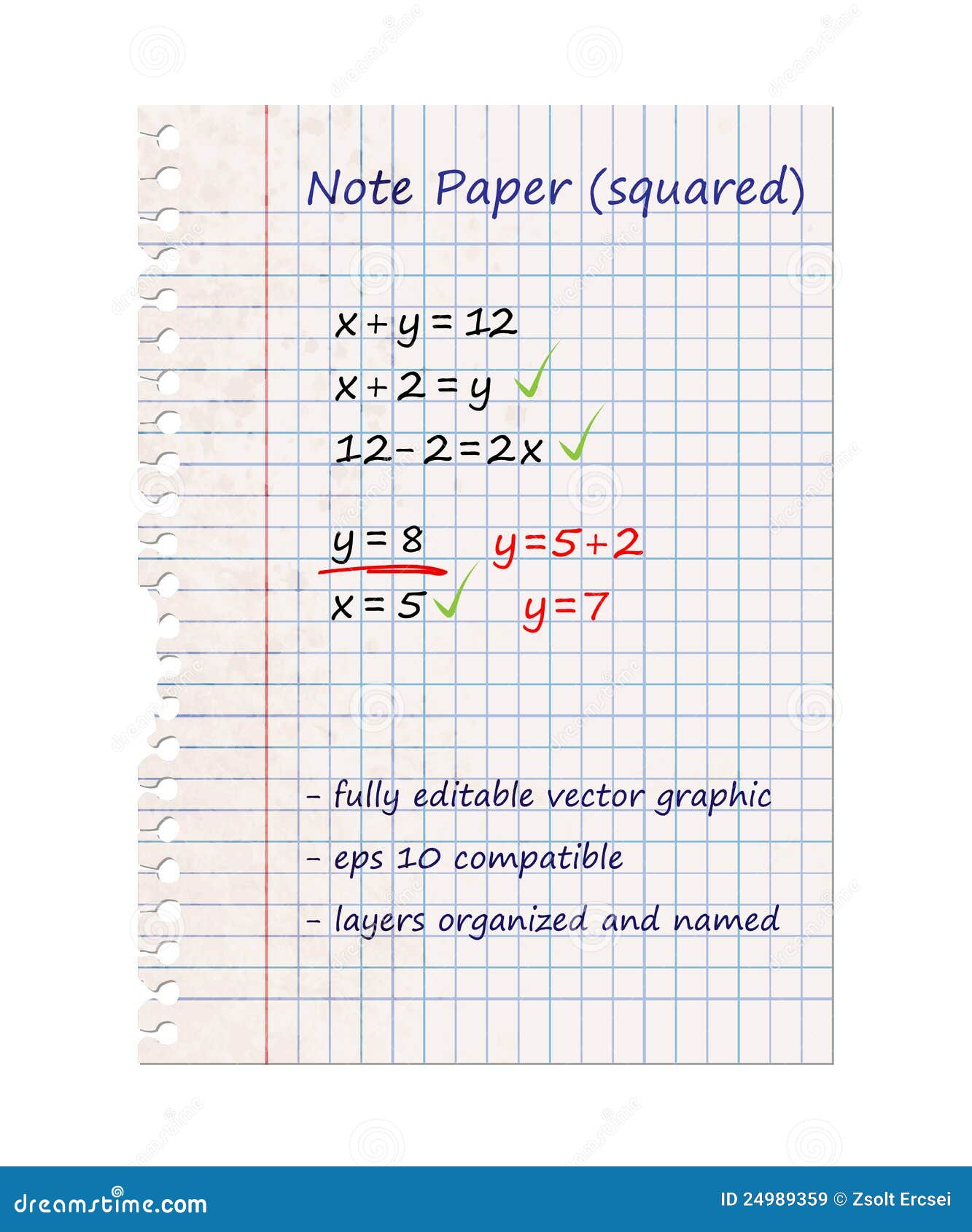Squared Note Paper Cartoon Vector | CartoonDealer.com #24989359