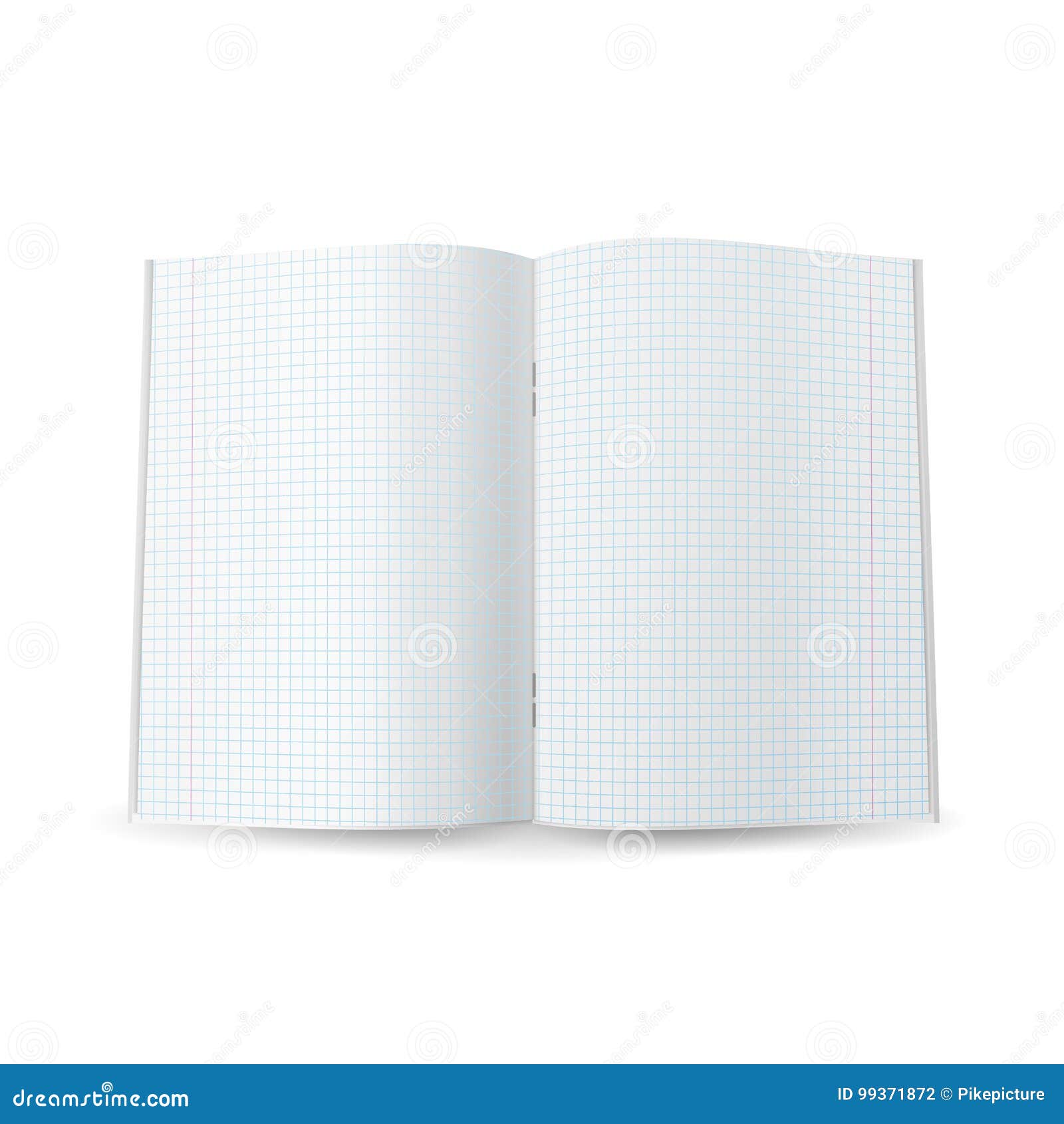 Squared Notebook Paper Vector. Realistic 3d Mock Up Isolated ...