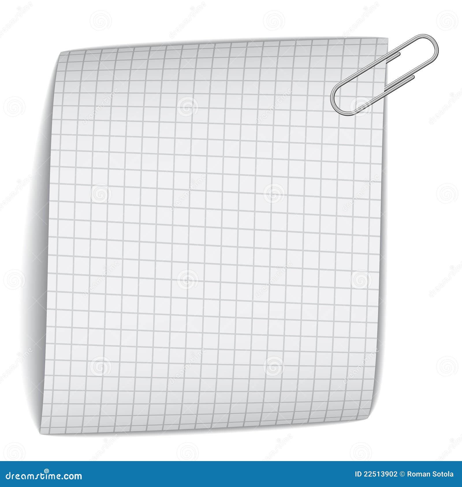 Squared Paper with Paperclip Stock Vector - Illustration of page ...