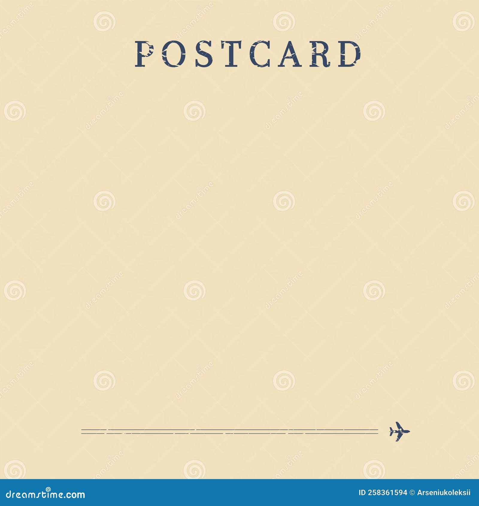 Squared Postcard Template. Vintage Travel Post Card Back Stock Vector ...