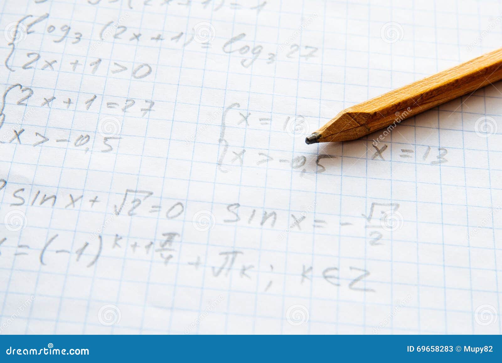 Squared Sheet of Paper Filled with Formulas Stock Image - Image of ...