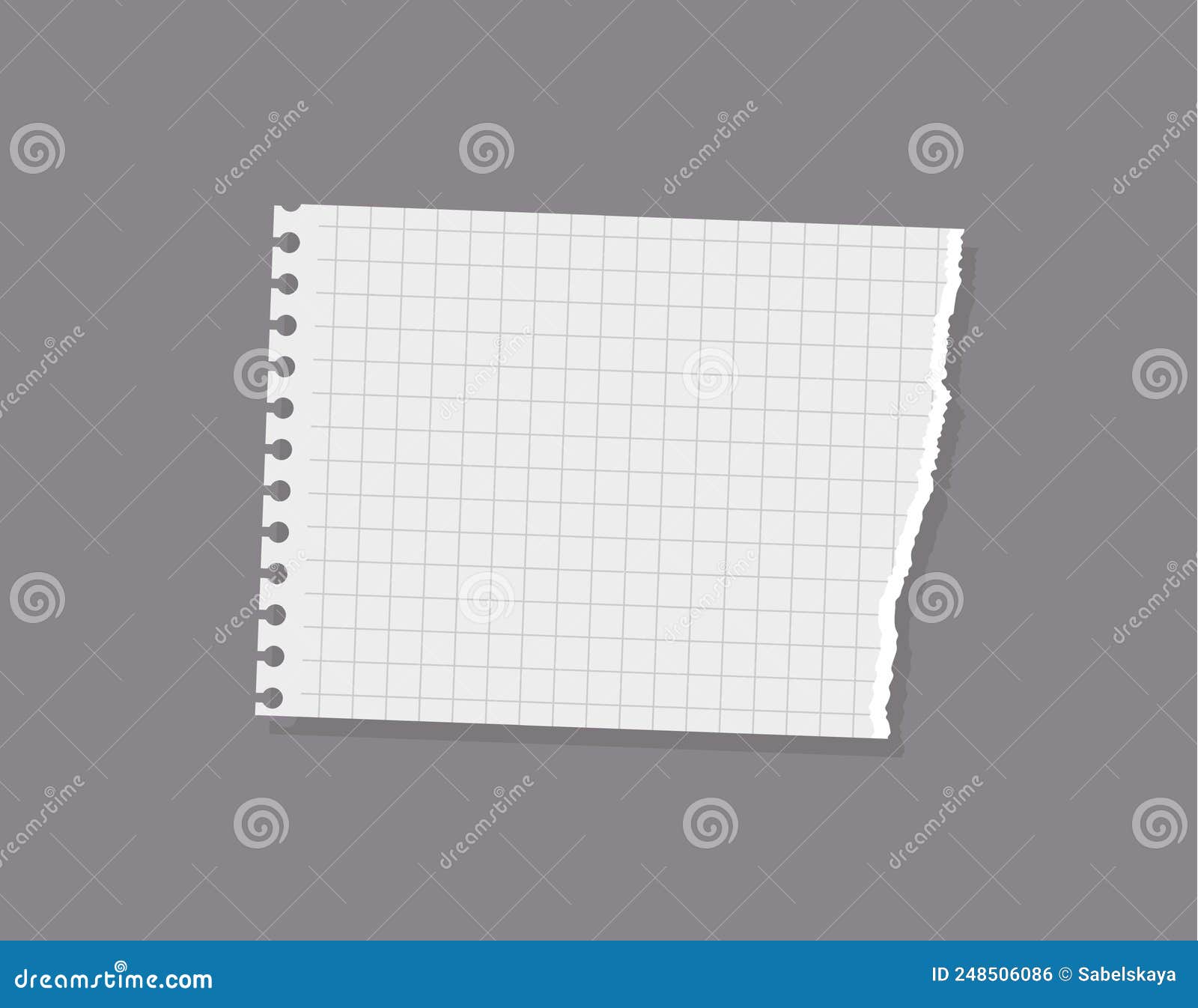 Squared Torn Paper Piece from Notebook, Realistic Vector Illustration ...