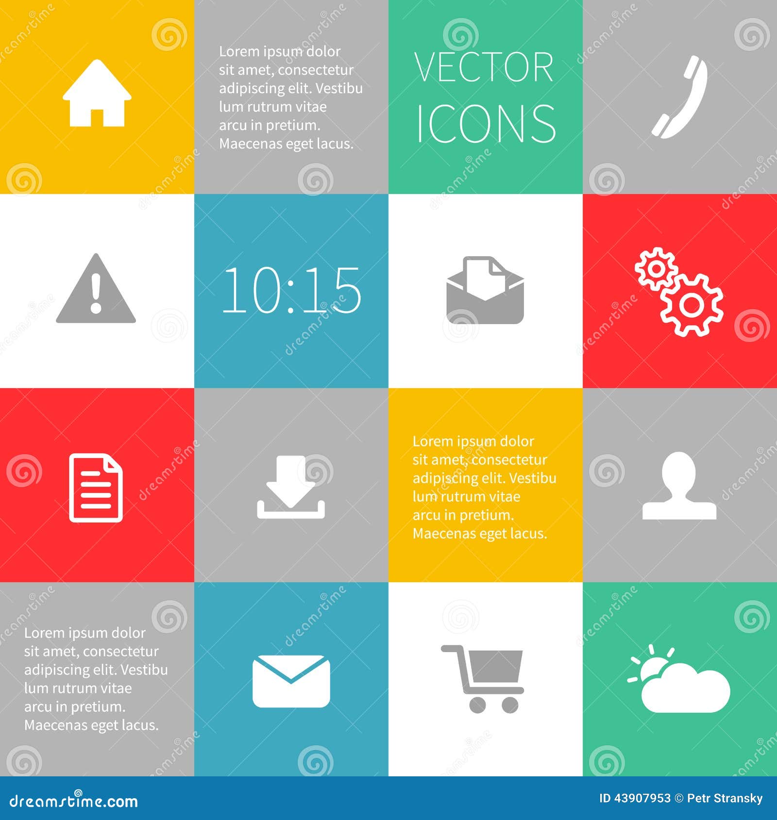 Squares Background Infographics with Vector Icons Stock Vector ...