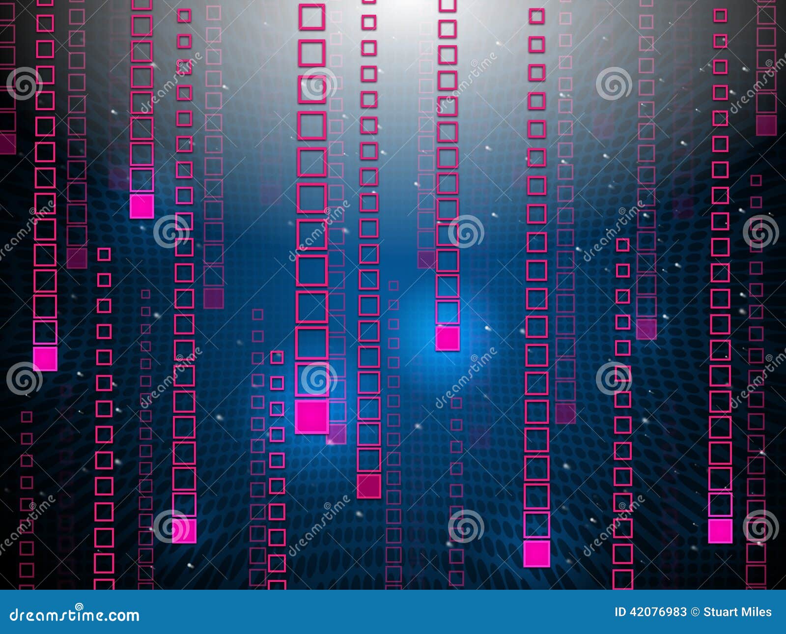 Squares Background Shows Technology Code and Data Stock Illustration ...