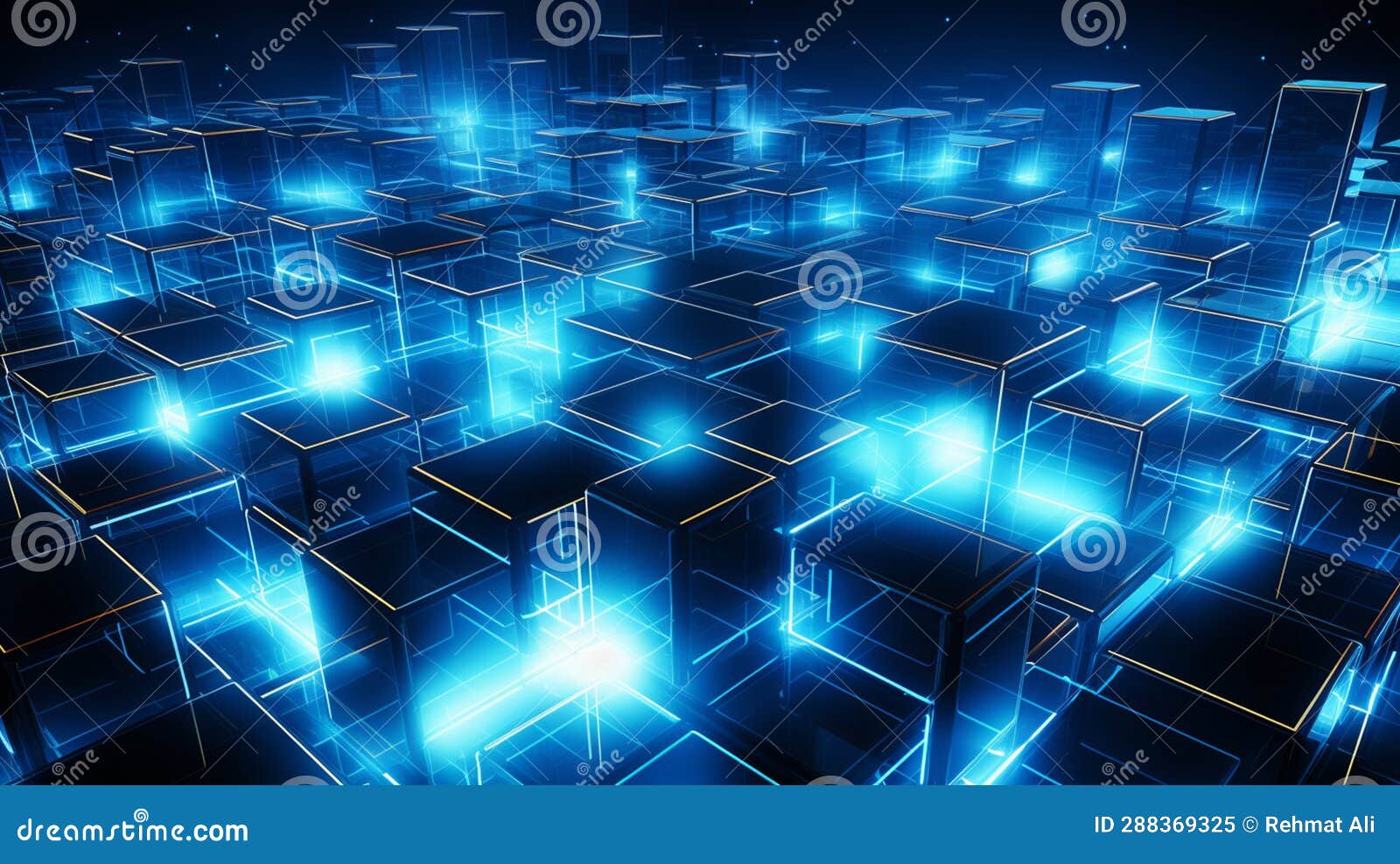 Squares Blue Technology Pattern Background Stock Image - Image of blue ...