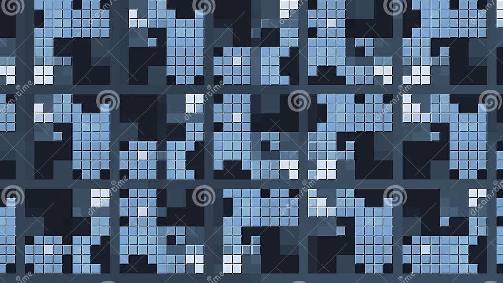 Squares with Changing Mosaic Pattern. Motion. Beautiful Disco ...