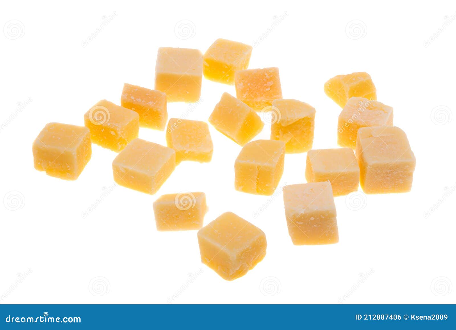 Squares of cheese isolated stock photo. Image of soft - 212887406