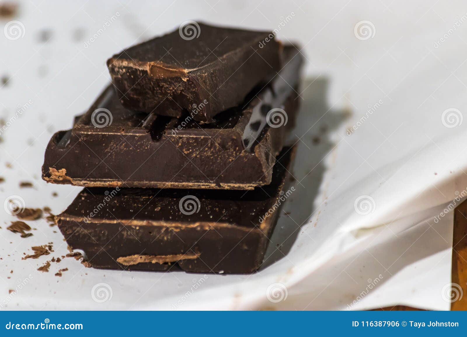 Squares of Chocolate Stacked Stock Photo - Image of chunk, milk: 116387906