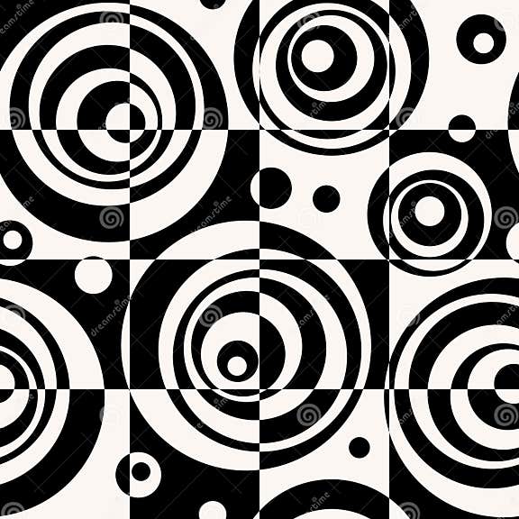 Squares and Circles Pattern Stock Vector - Illustration of grid, curve ...
