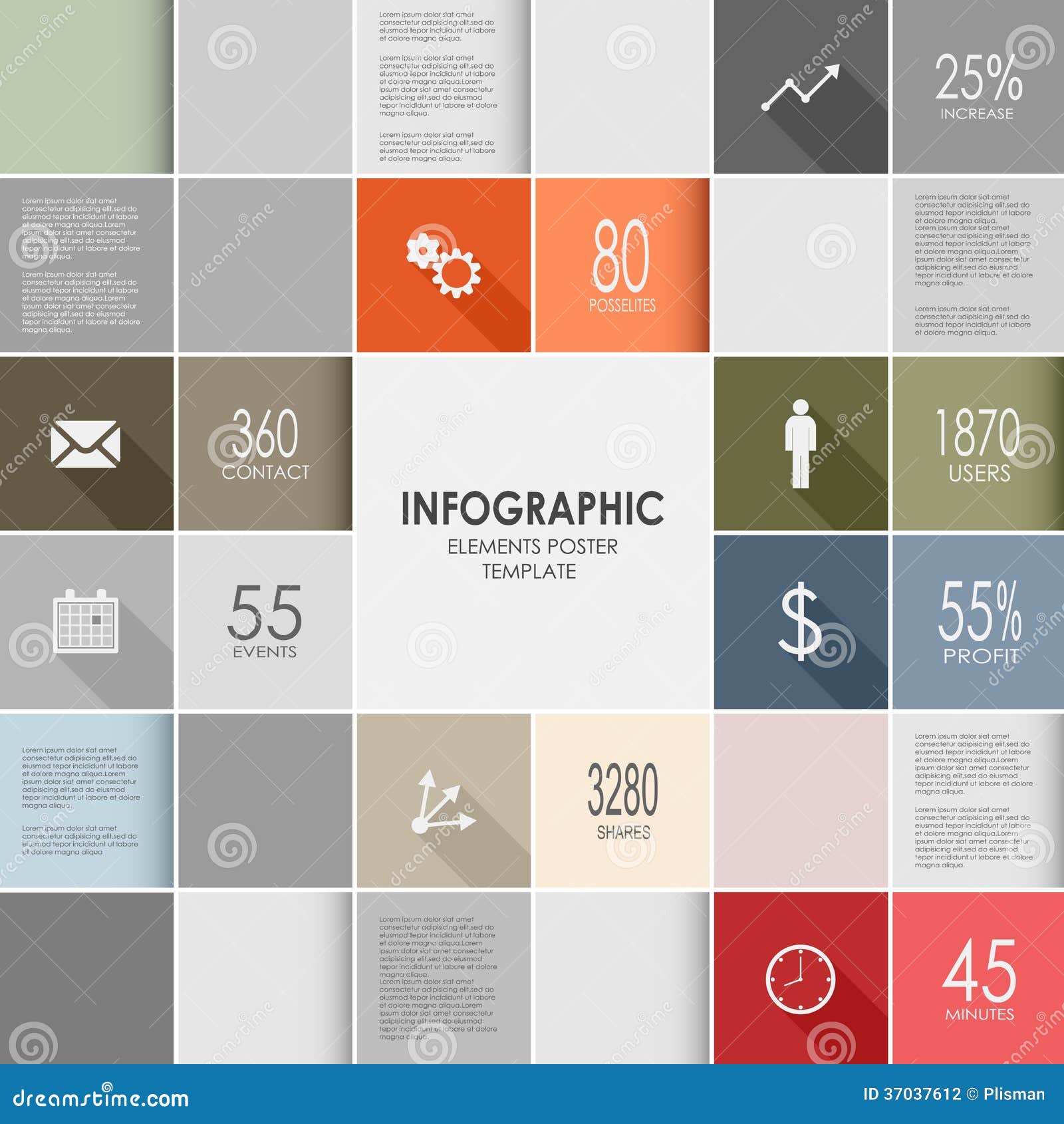 Squares Colorful Info Graphic Template Stock Vector - Illustration of ...