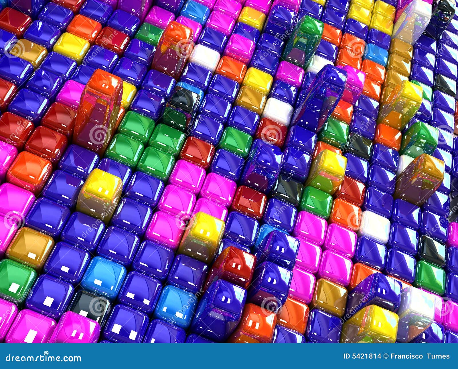 Squares with Different Colors and Perspective Stock Illustration ...