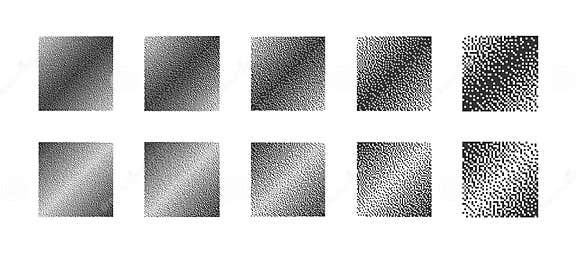 Squares with Different Resolution of Bitmap Dither Tilted Gradient Vector Set Stock Illustration ...