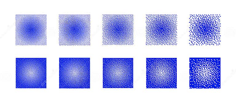 Squares with Different Resolution of Bitmap Radial Gradient Vector Set ...