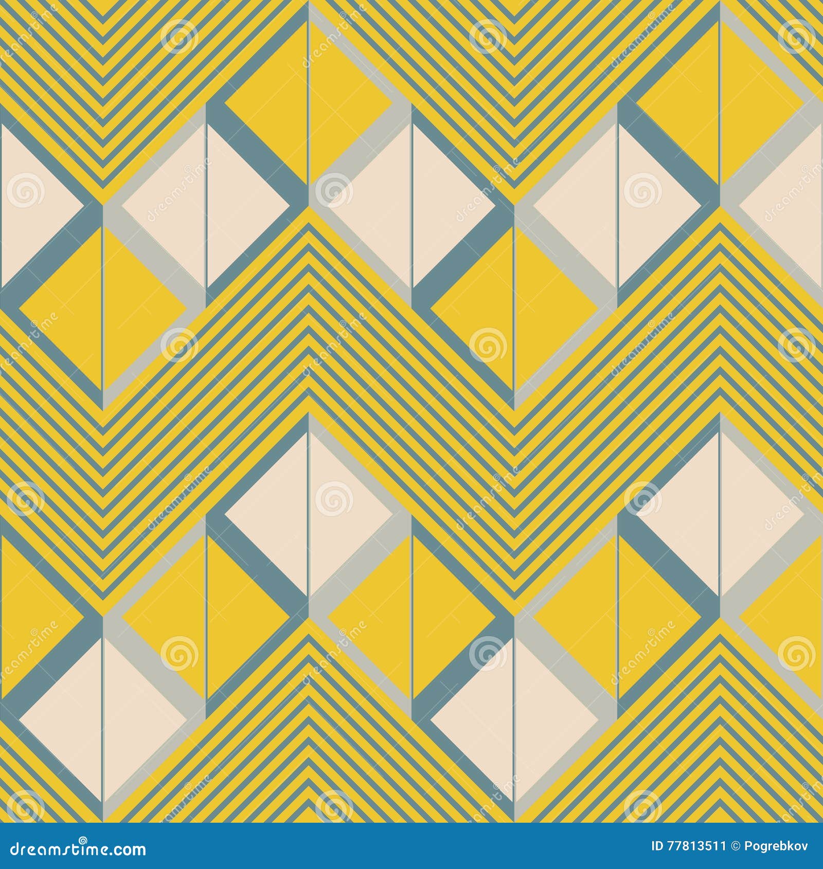 Squares Divided into Triangles with Zigzag Seamless Pattern Stock ...