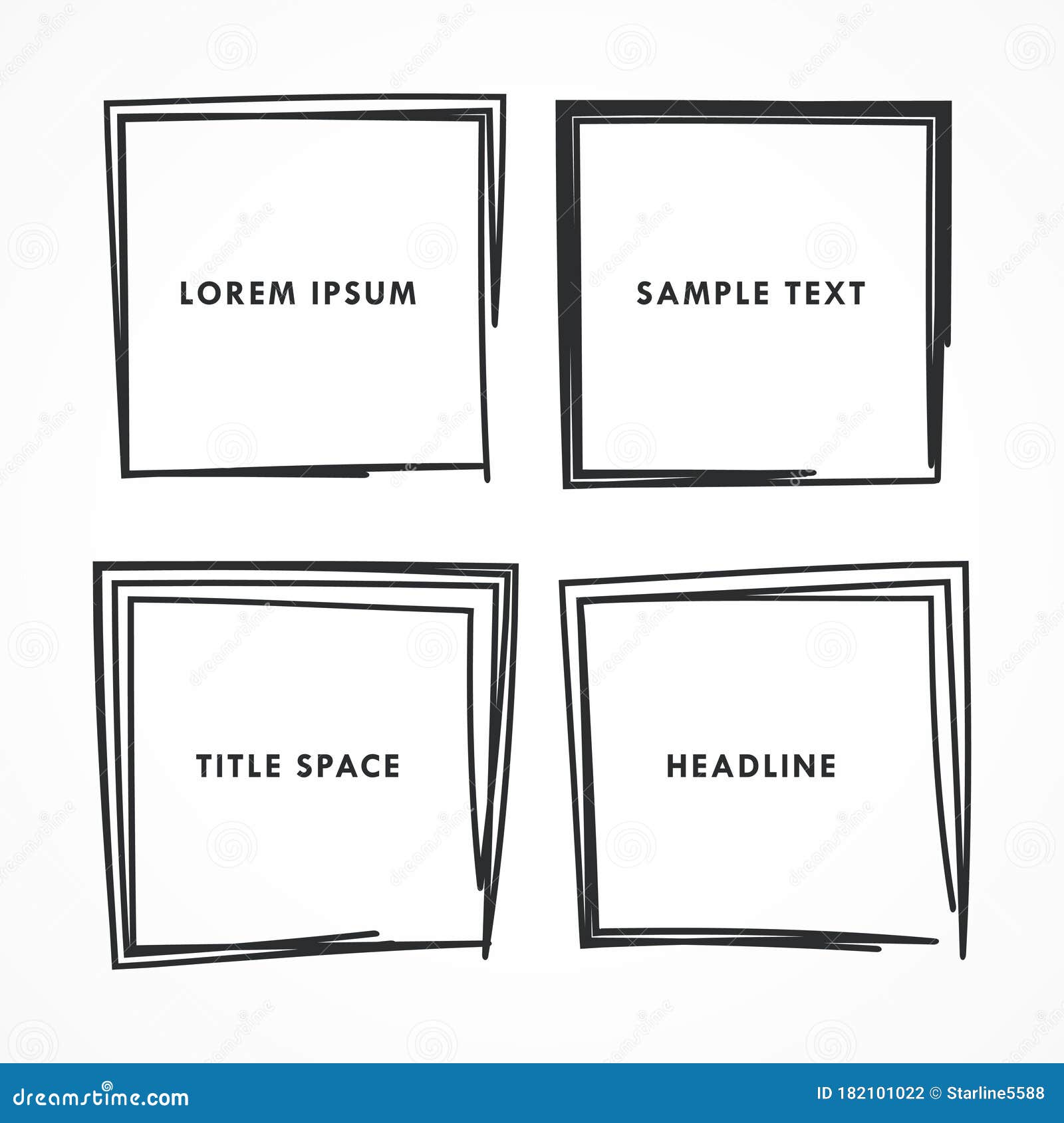 Squares doodle set vector stock vector. Illustration of abstract ...