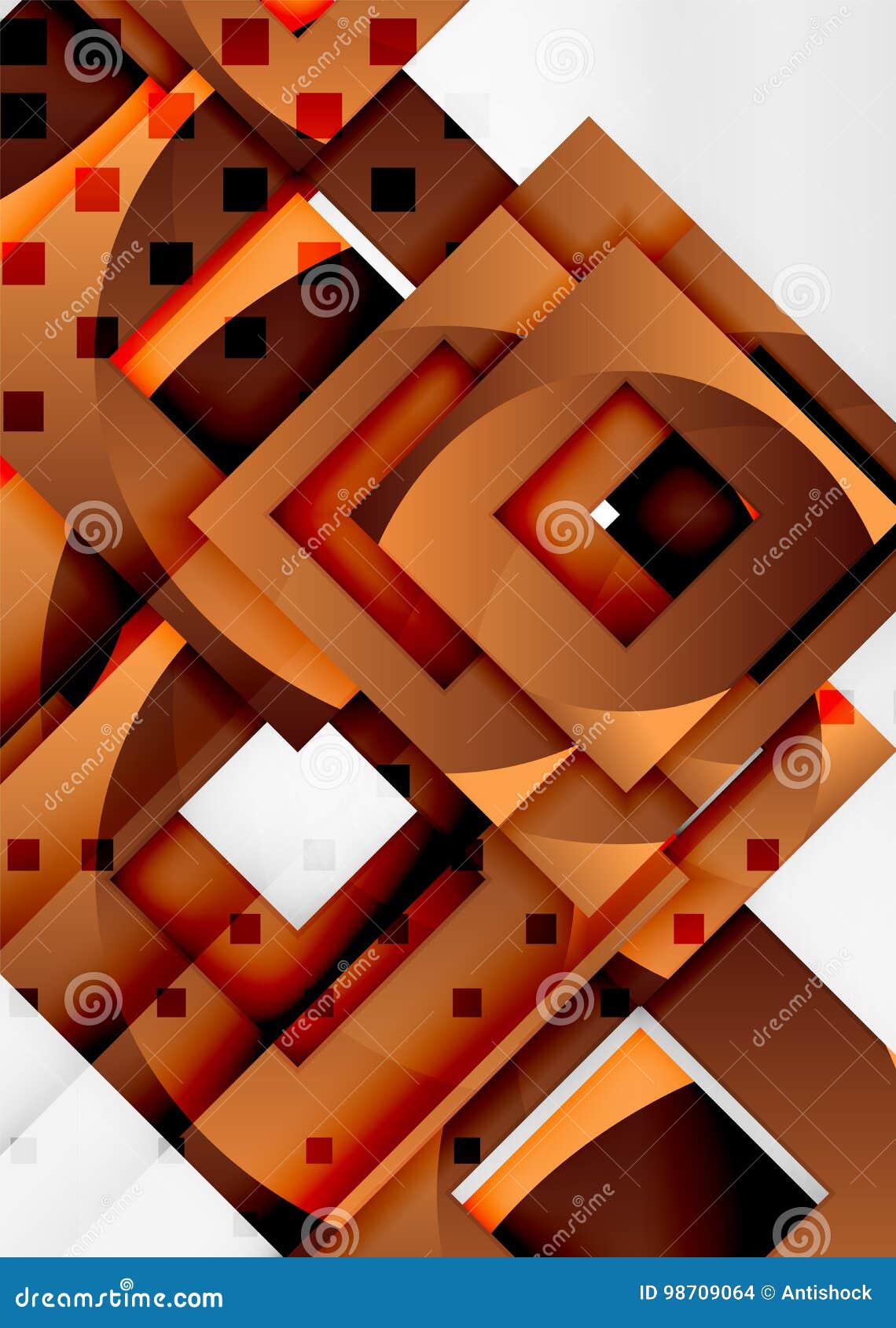 Squares Geometric Object in Light 3d Space, Abstract Background Stock ...