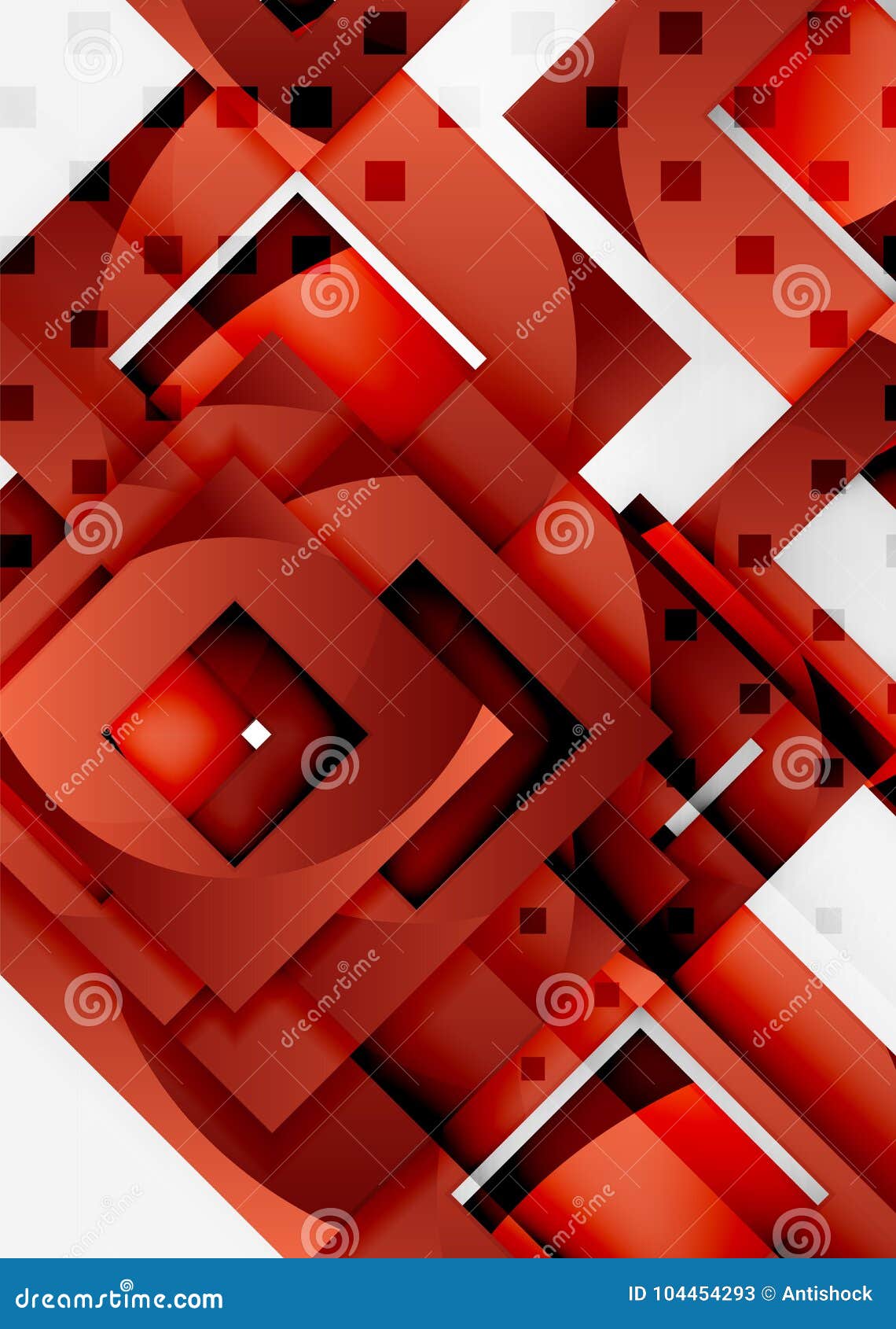 Squares Geometric Object in Light 3d Space, Abstract Background Stock ...