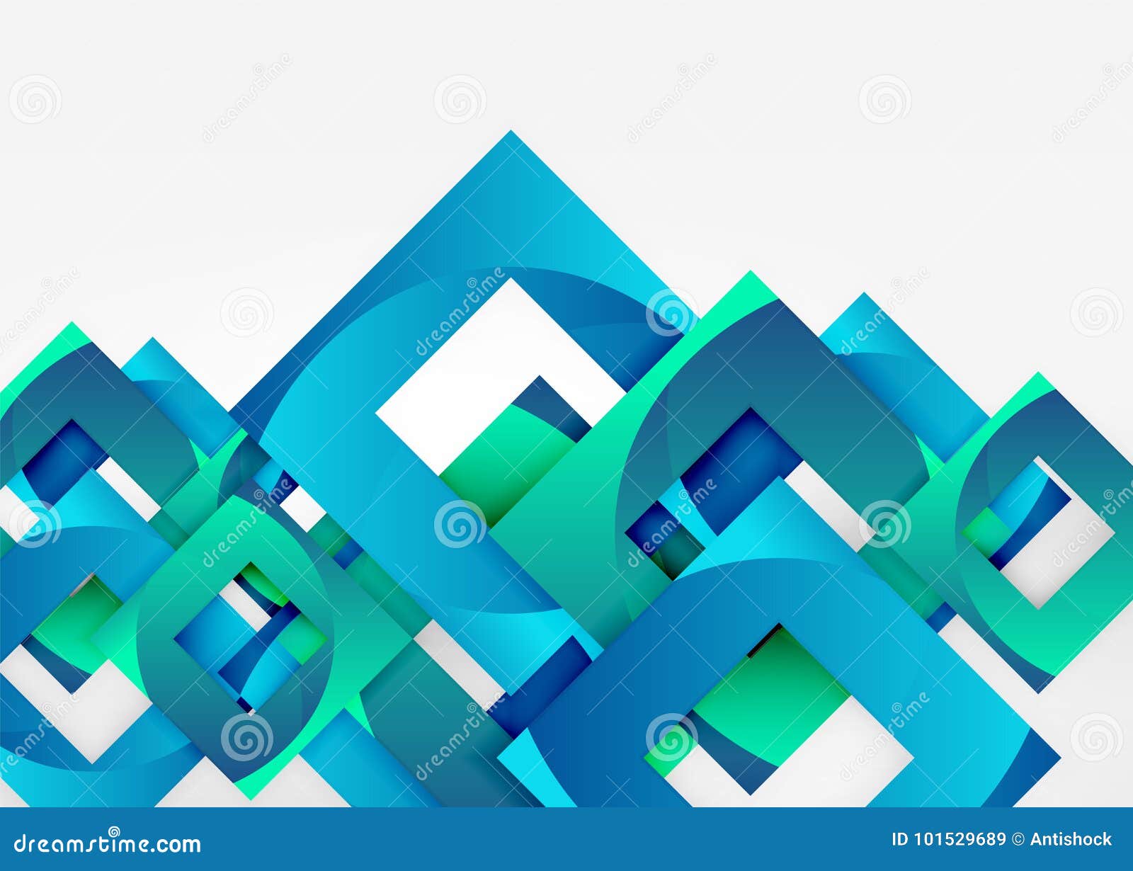 Squares Geometric Shapes in Light Grey 3d Space Stock Vector ...